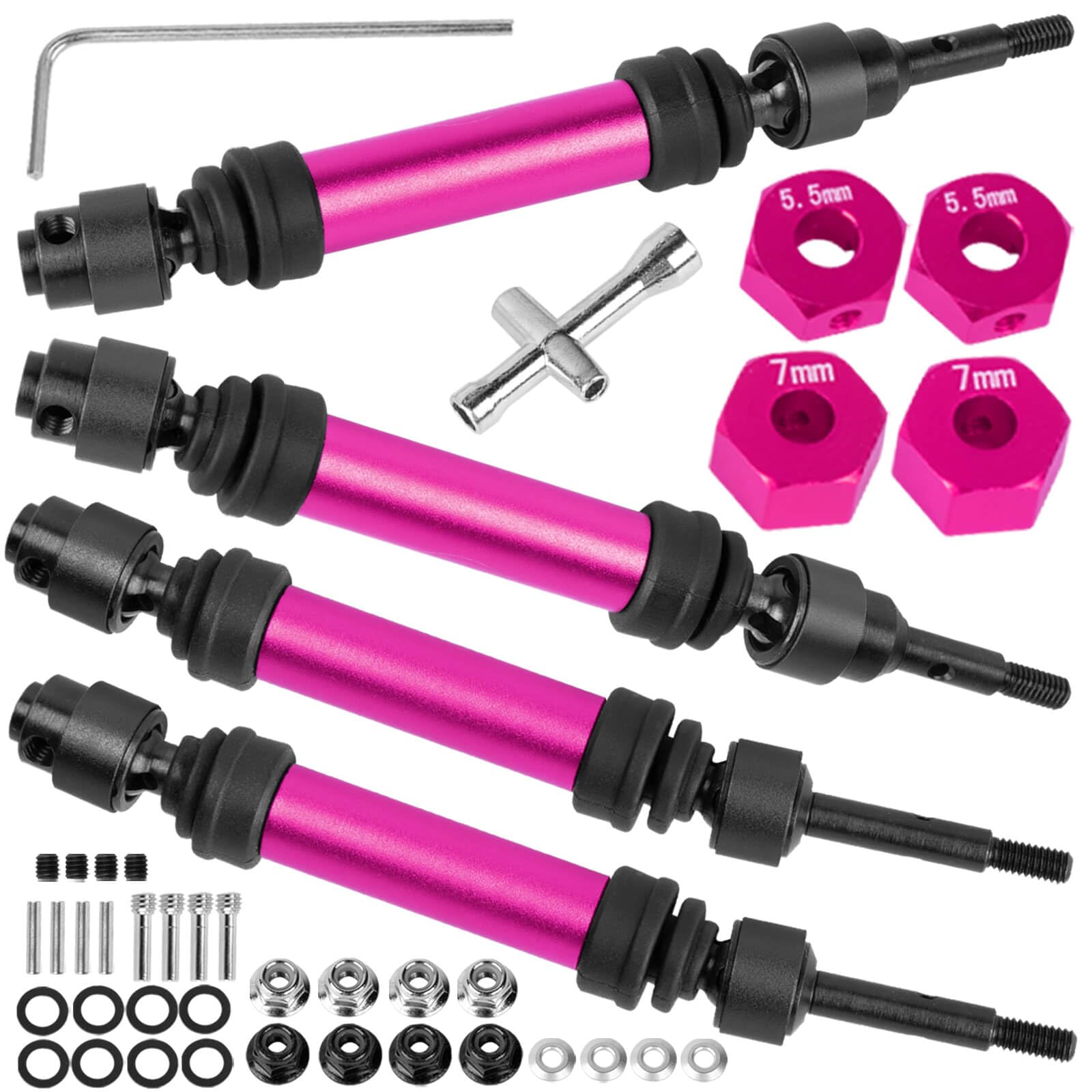 Amazon.com: BRCatWPark Drive Shaft Axles Upgrades Part for 1/10 Slash ...