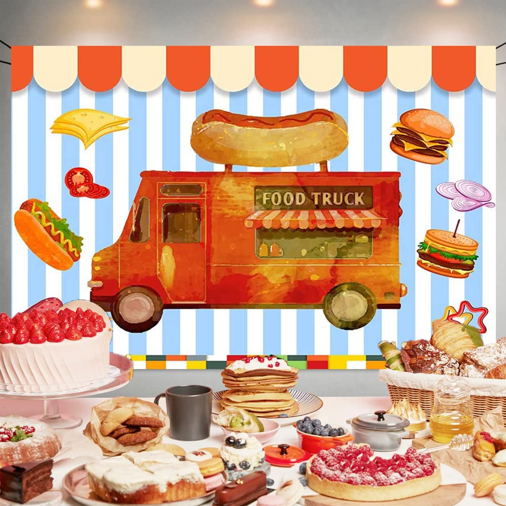 Burger Party Background 7x5ft Burger Food Booth Backdrop - Fast Food ...