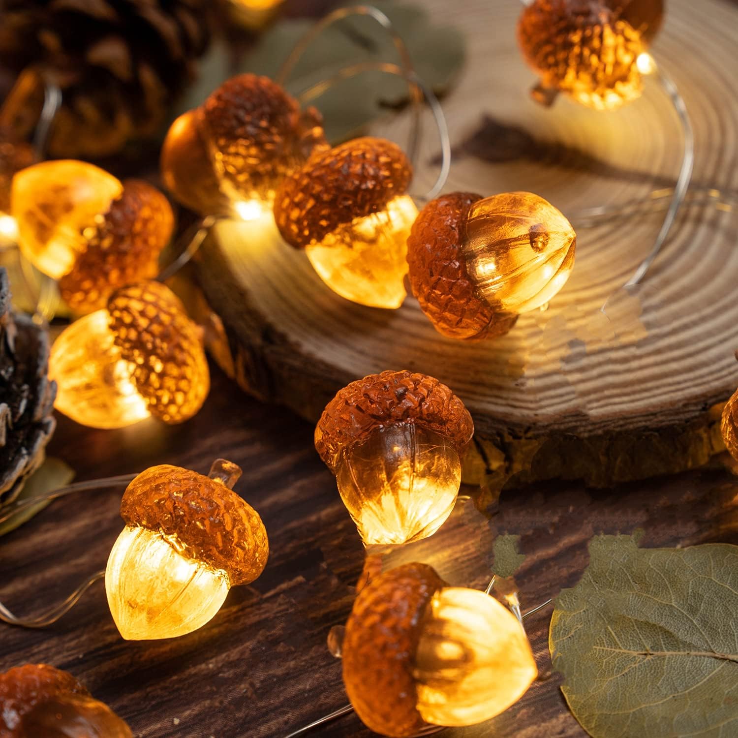 Amazon.com: 3D Acorn Fall Decorations String Lights, Full Size Acorn ...