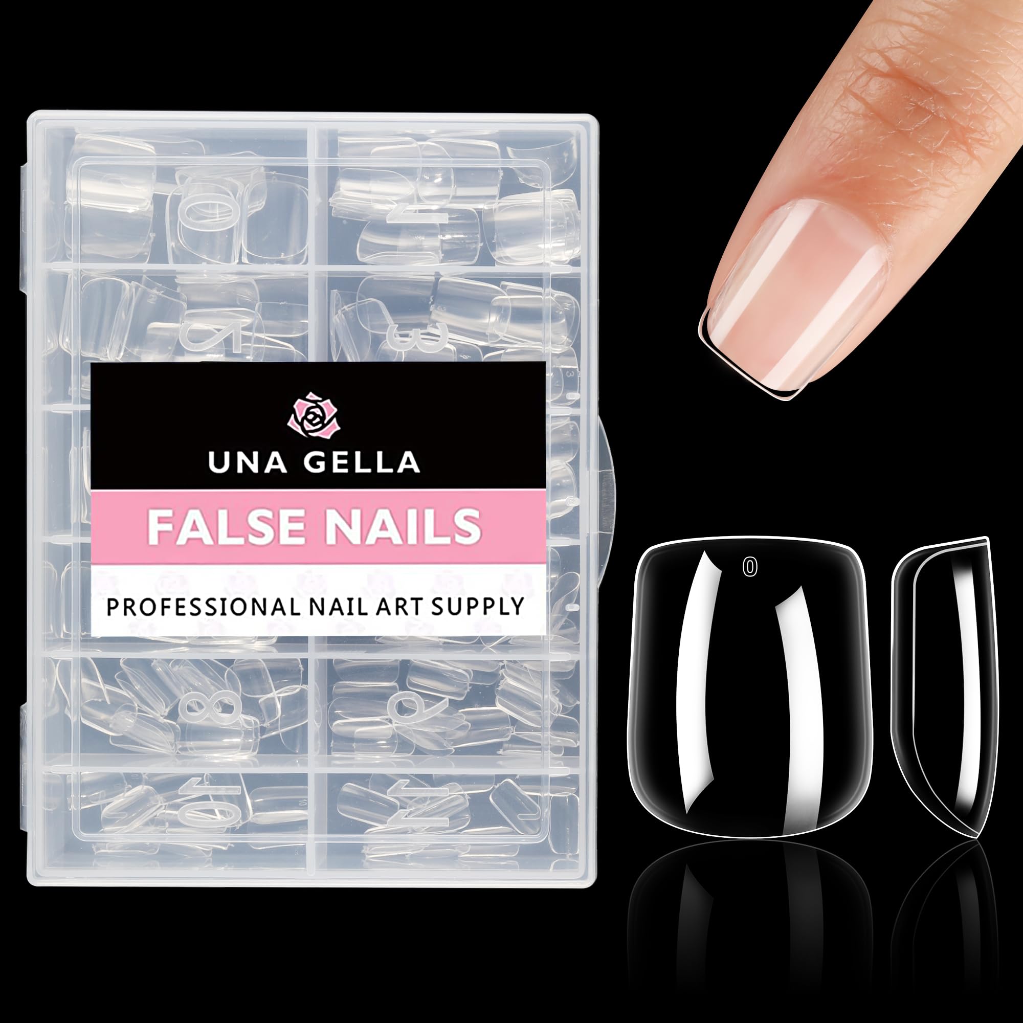 UNA GELLA Extra Short Square Nail Tips XS Short Square Gel X Nails Tips ...