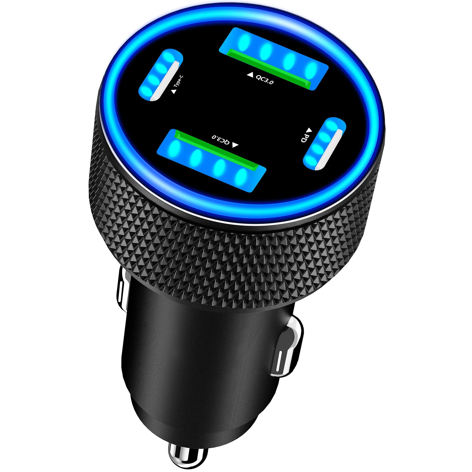 Amazon.com: USB C Car Charger, SDNCIE 90W Dual USB-C & USB-A Car Power ...