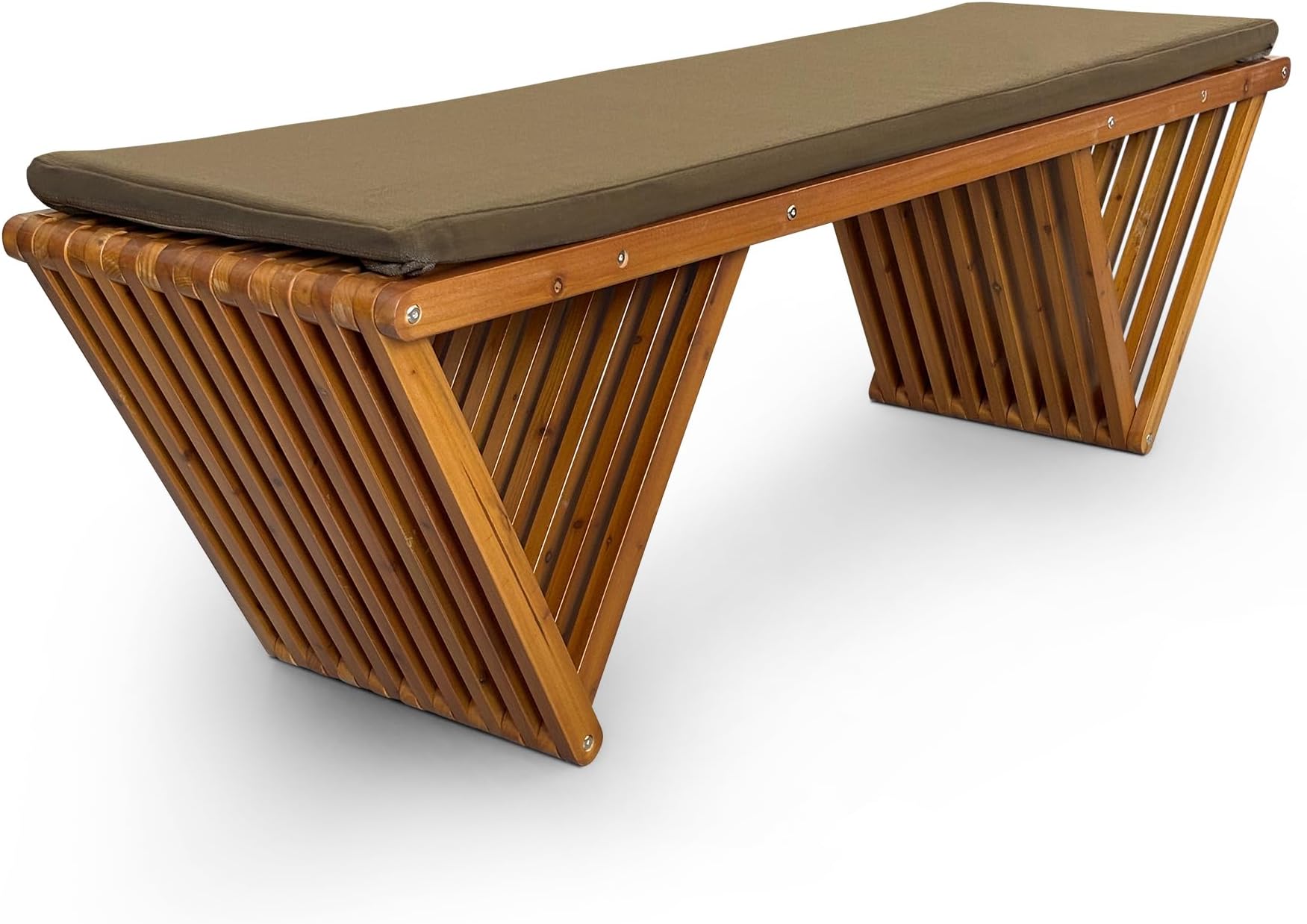 Amazon.com: VINGLI Outdoor Wooden Bench, 63" All Weather Patio Bench ...