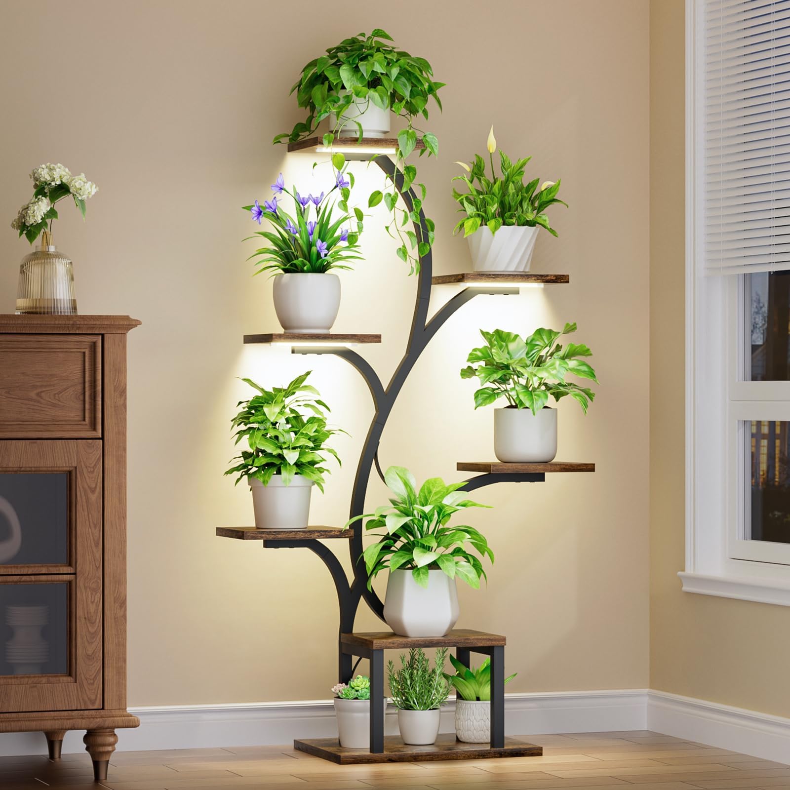 Amazon.com: Plant Stand Indoor with Grow Lights - 7 Tiered Large Indoor ...