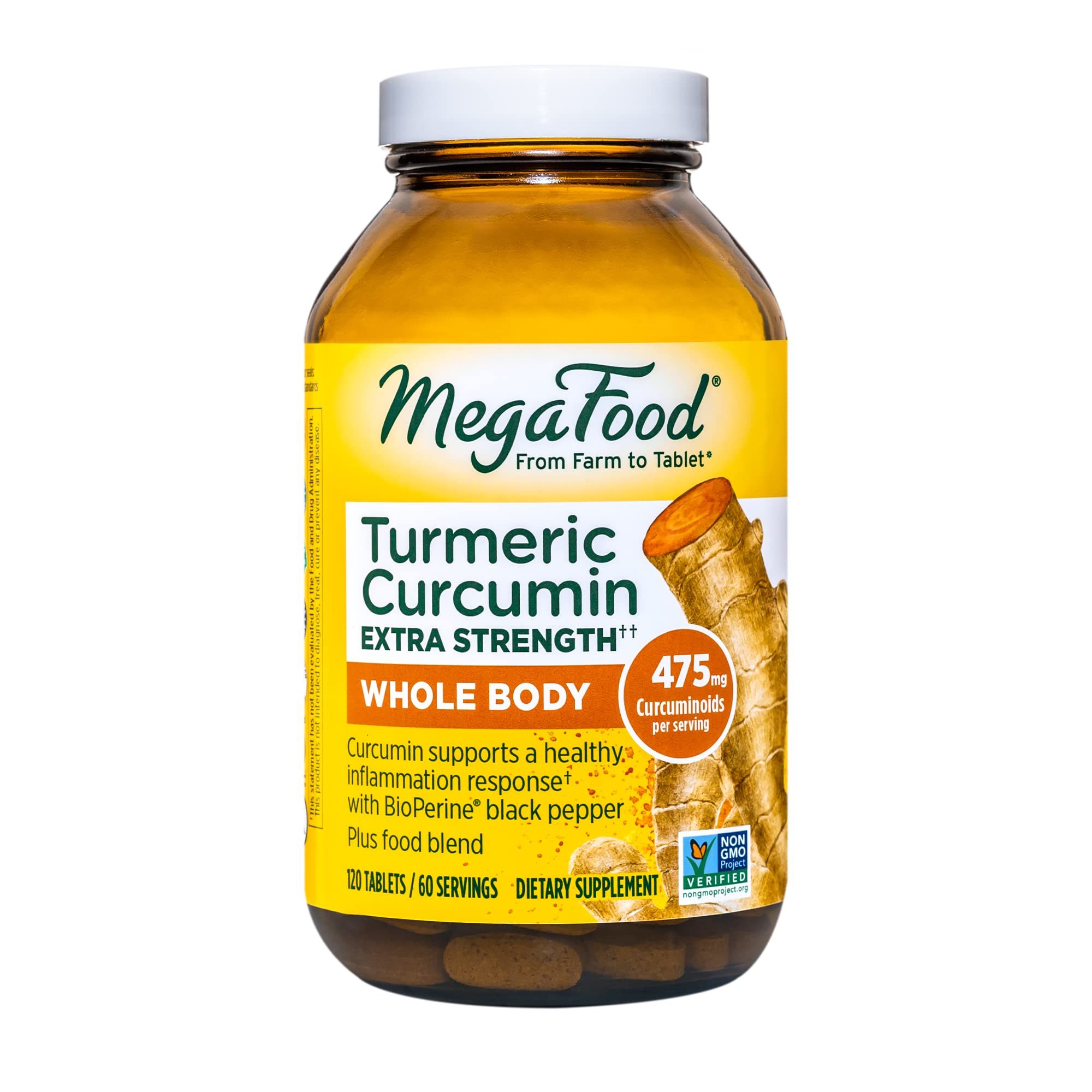 Buy MegaFood Turmeric Curcumin Extra Strength - Whole Body Supplement ...