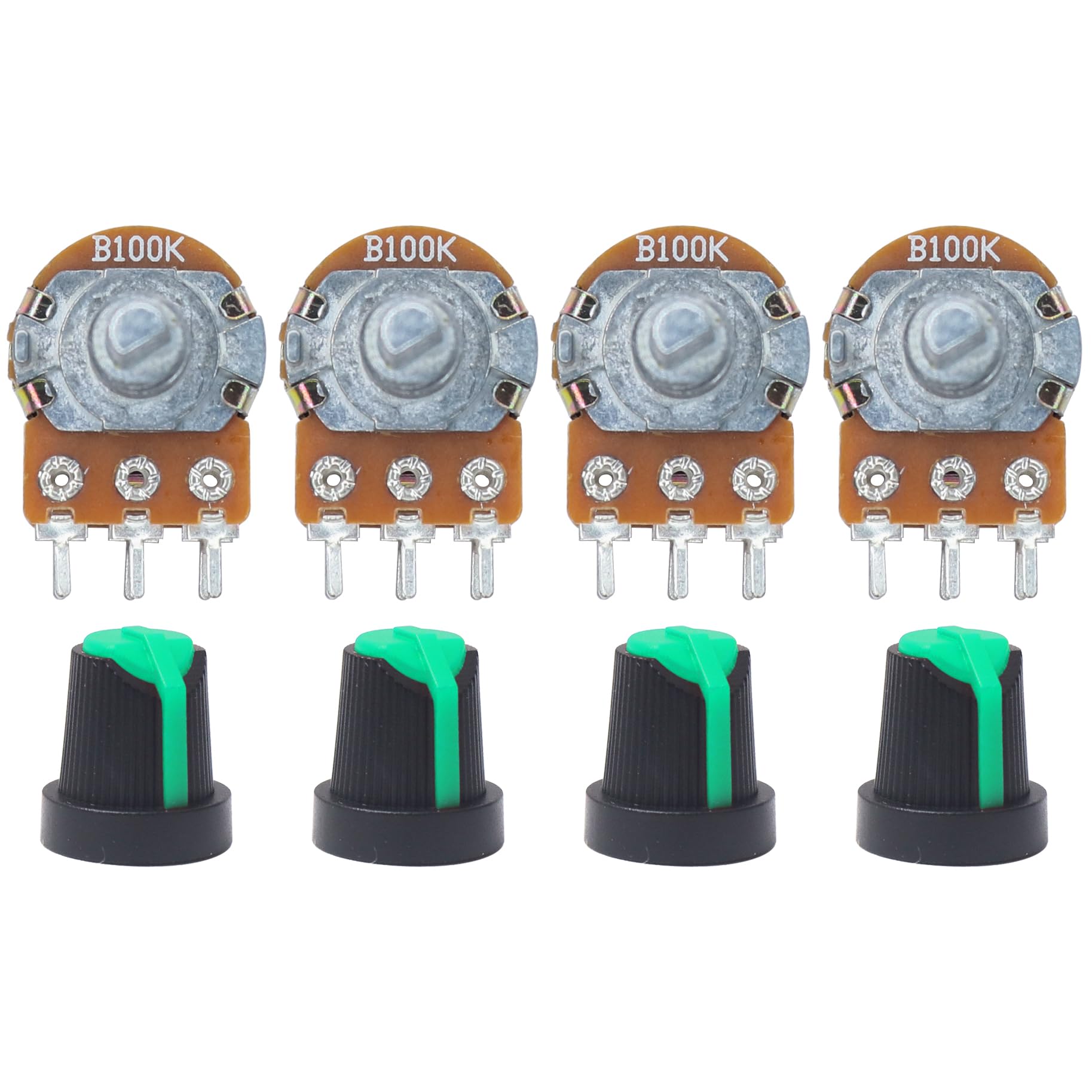 Electronic Spices 100k 6 Pin D Shaft Potentiometer Volume Pot 100K with ...