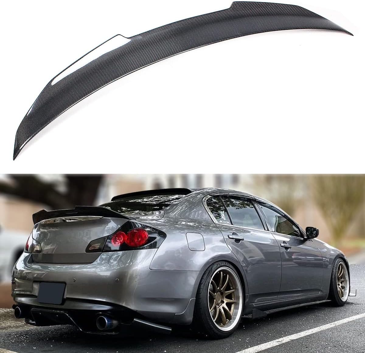 Amazon.com: Real Carbon Fiber PSM Style Highkick Duckbill Trunk Spoiler ...