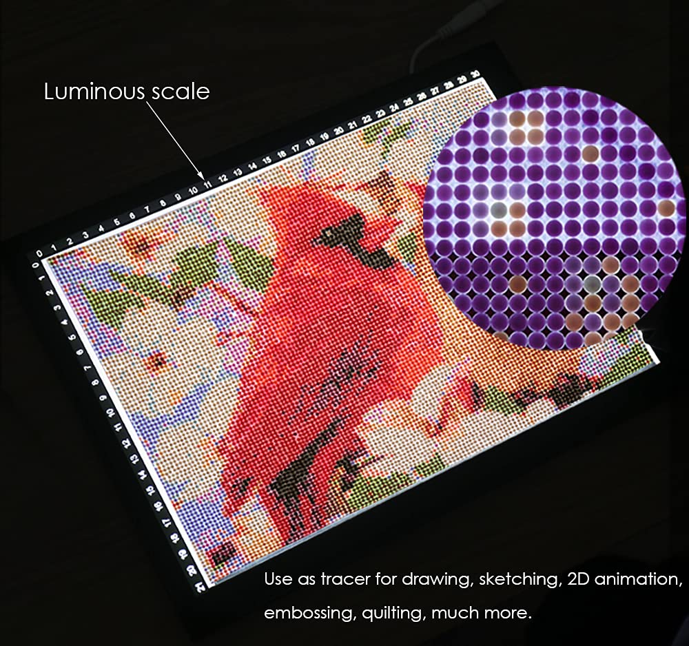 Upgraded A2 Light Pad, 3-Color Light Diamond Painting Light Board ...