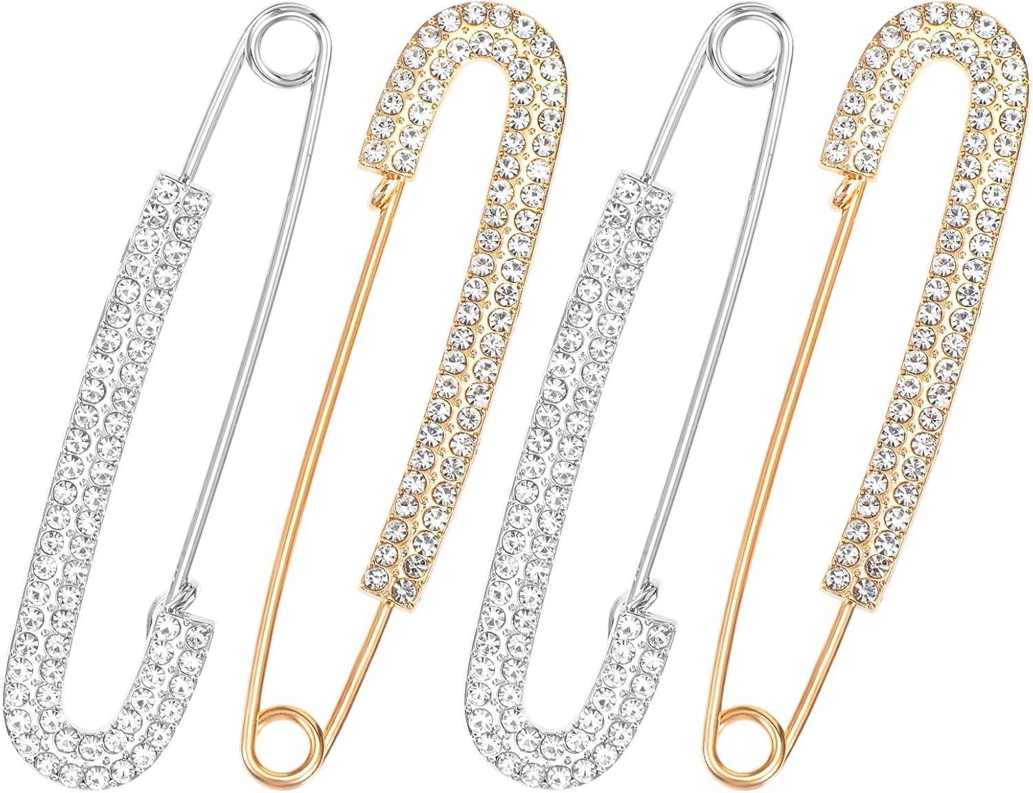 Amazon.com: 2Pcs Rhinestone Safety Pins Decorative Safety Pins for ...