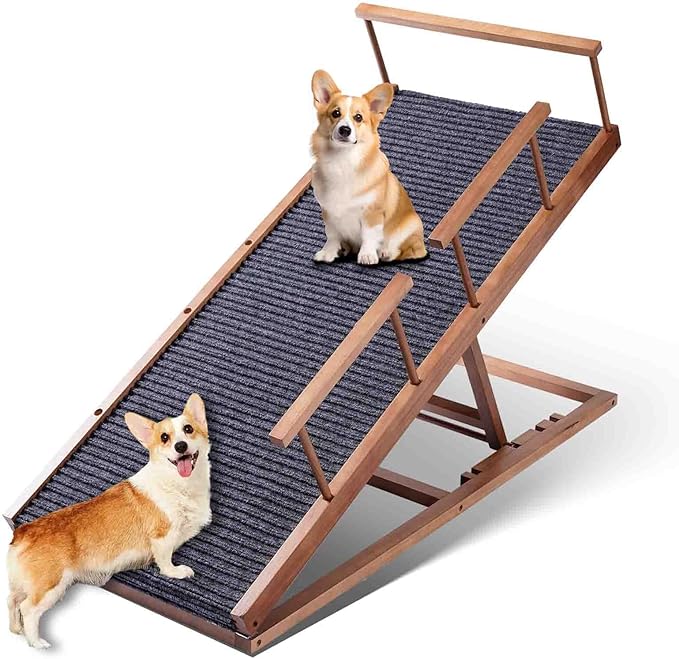 Amazon.com: Dog Ramp with Side Rails,Indoor Dog Ramp for Bed,Doggo ...