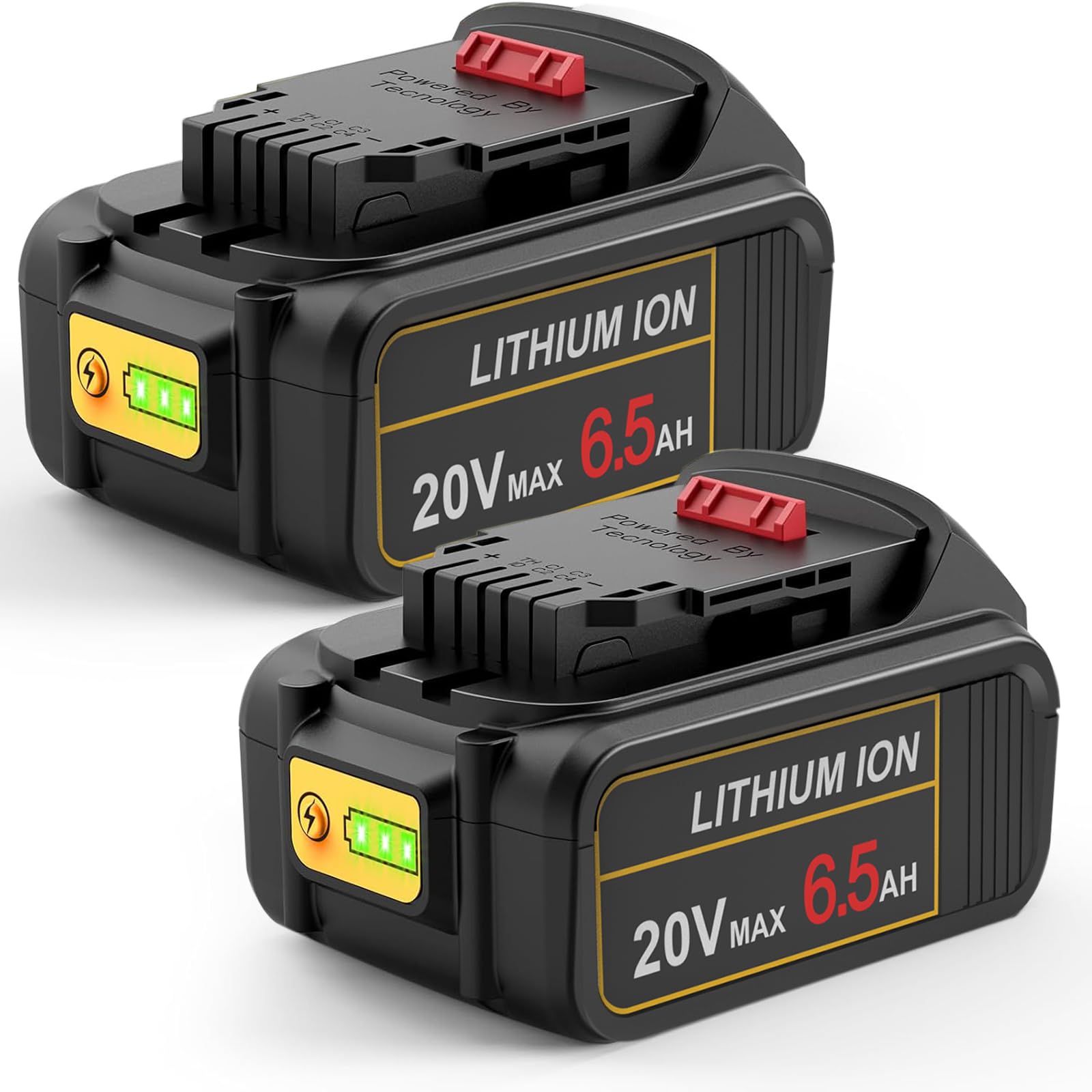 Amazon.com: Powilling2 Pack 20V 6.5Ah Replacement Battery Compatible ...