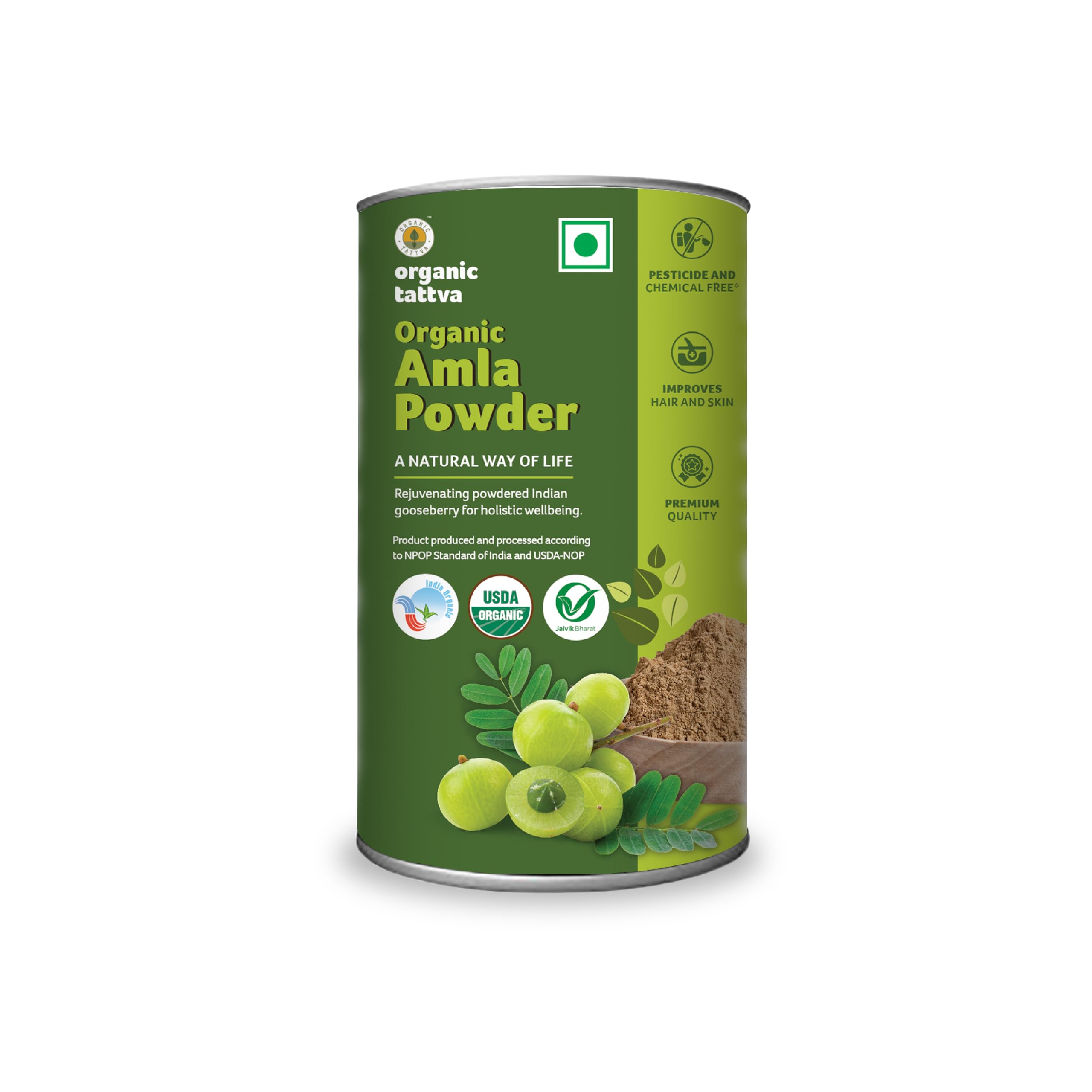 Organic Tattva Organic Amla Indian Gooseberry Powder 100 Gram Rich ...