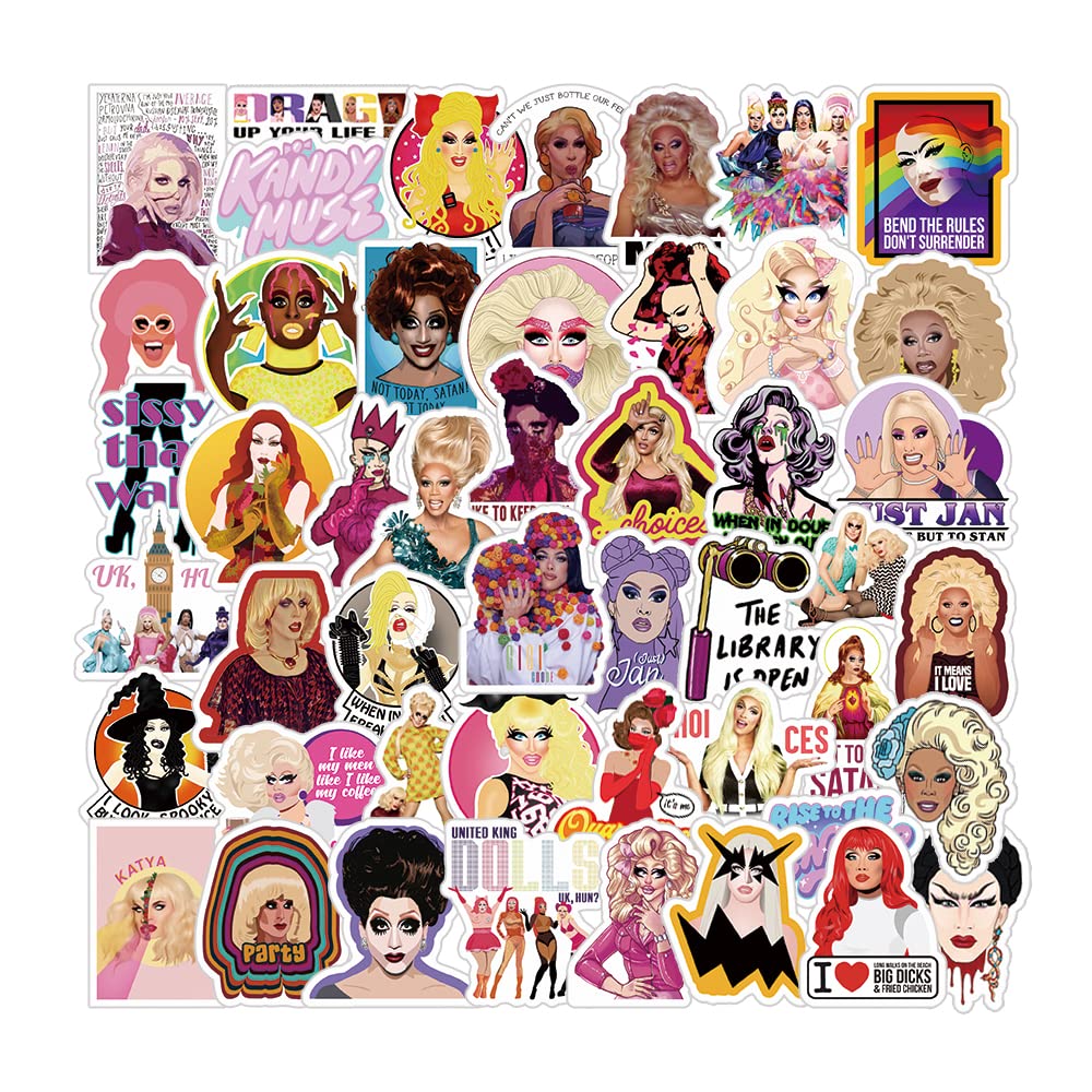 Snapklik.com : 50pcs RuPauls Drag Race Stickers Pack, Drag Funny ...