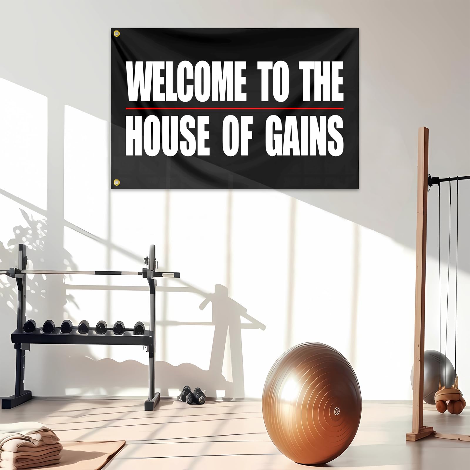 Snapklik.com : Motivational Gym Banner Flag 3x5 Ft Welcome To The House ...