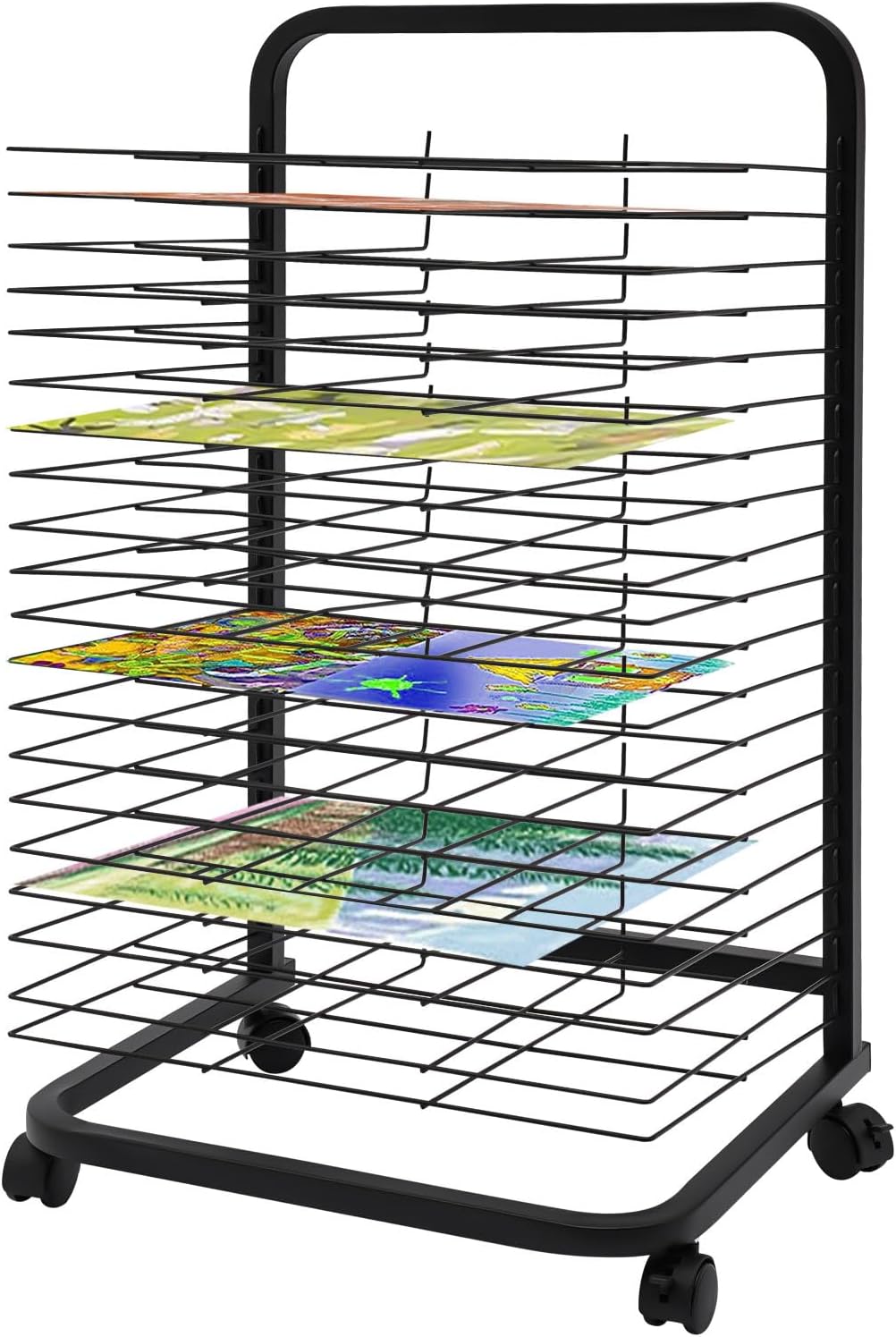 Amazon.com: QIANMOON Art Drying Rack Flexible Shelves Mobile Cart ...
