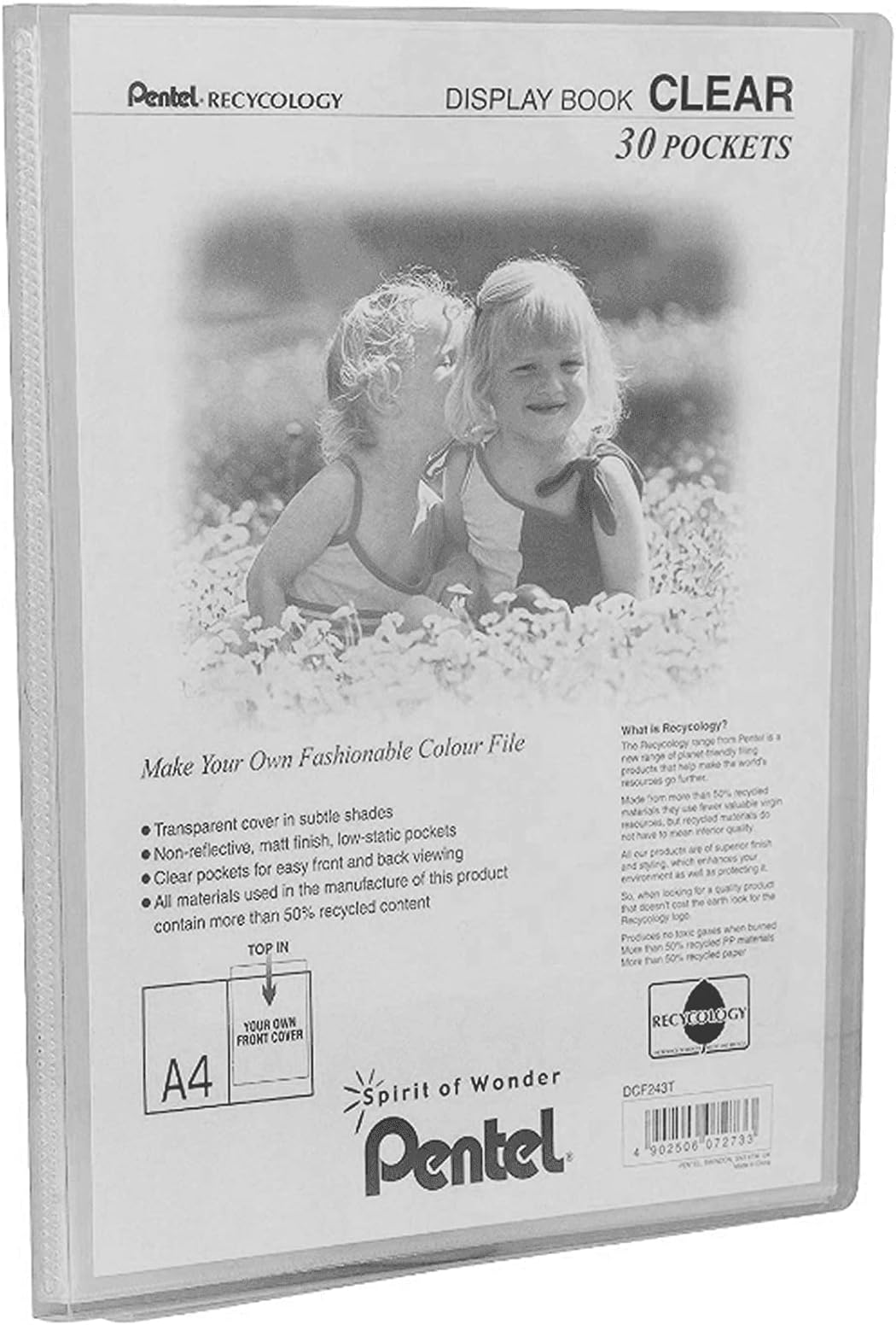 Pentel Display Book Clear, 30 Pockets, Transparent, 1 A4 Folder DCF243T ...