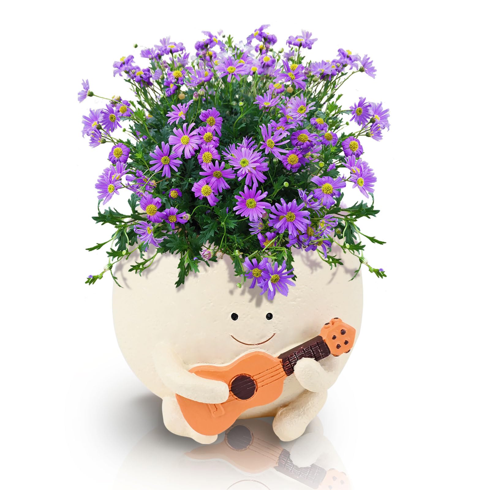 Amazon.com : Smiley Face Planters Pots - Cute Guitar Flower Pots Head ...