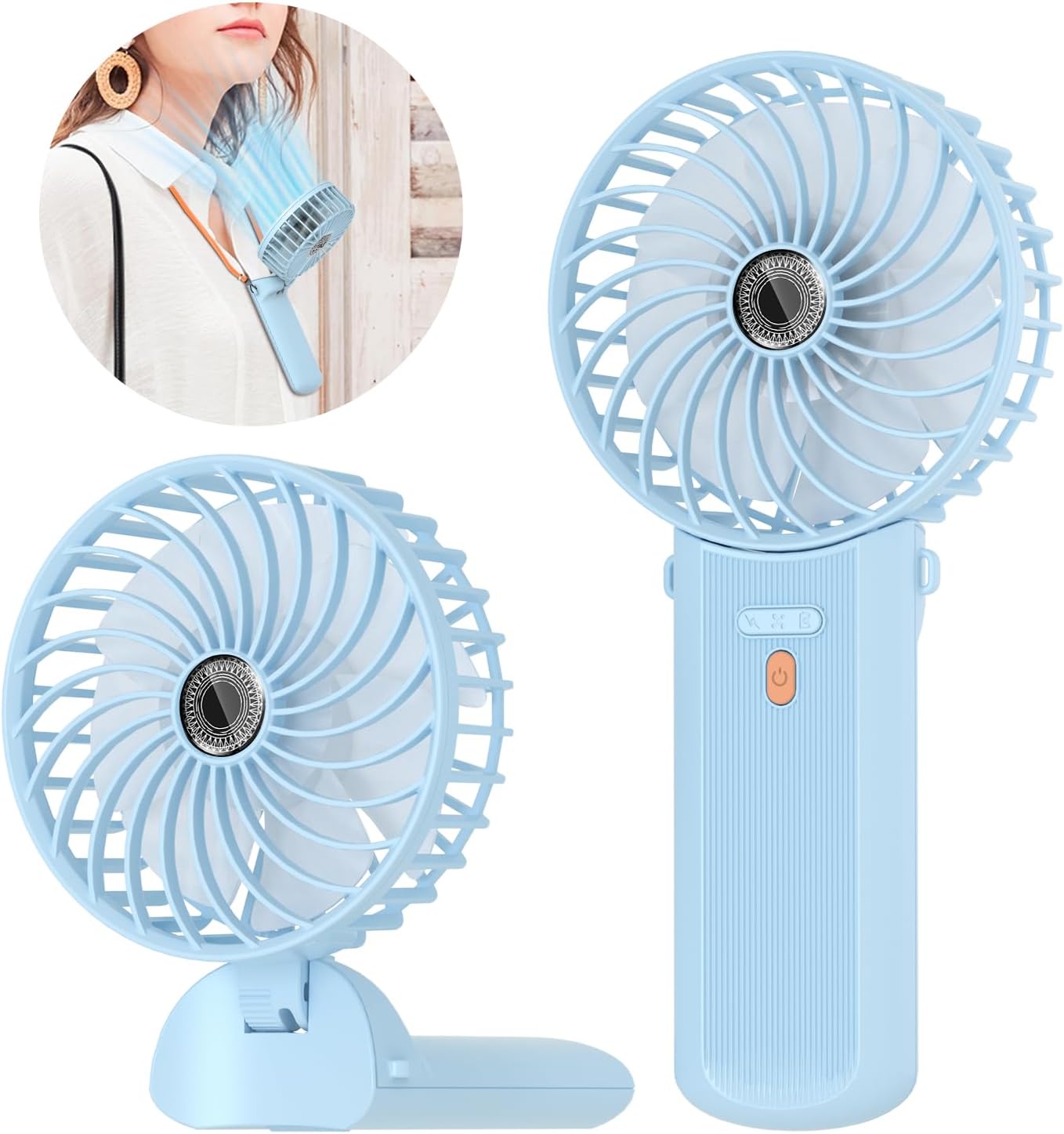 Lepwings Portable Mini Handheld Fan - Rechargeable Neck Hanging Fan ...