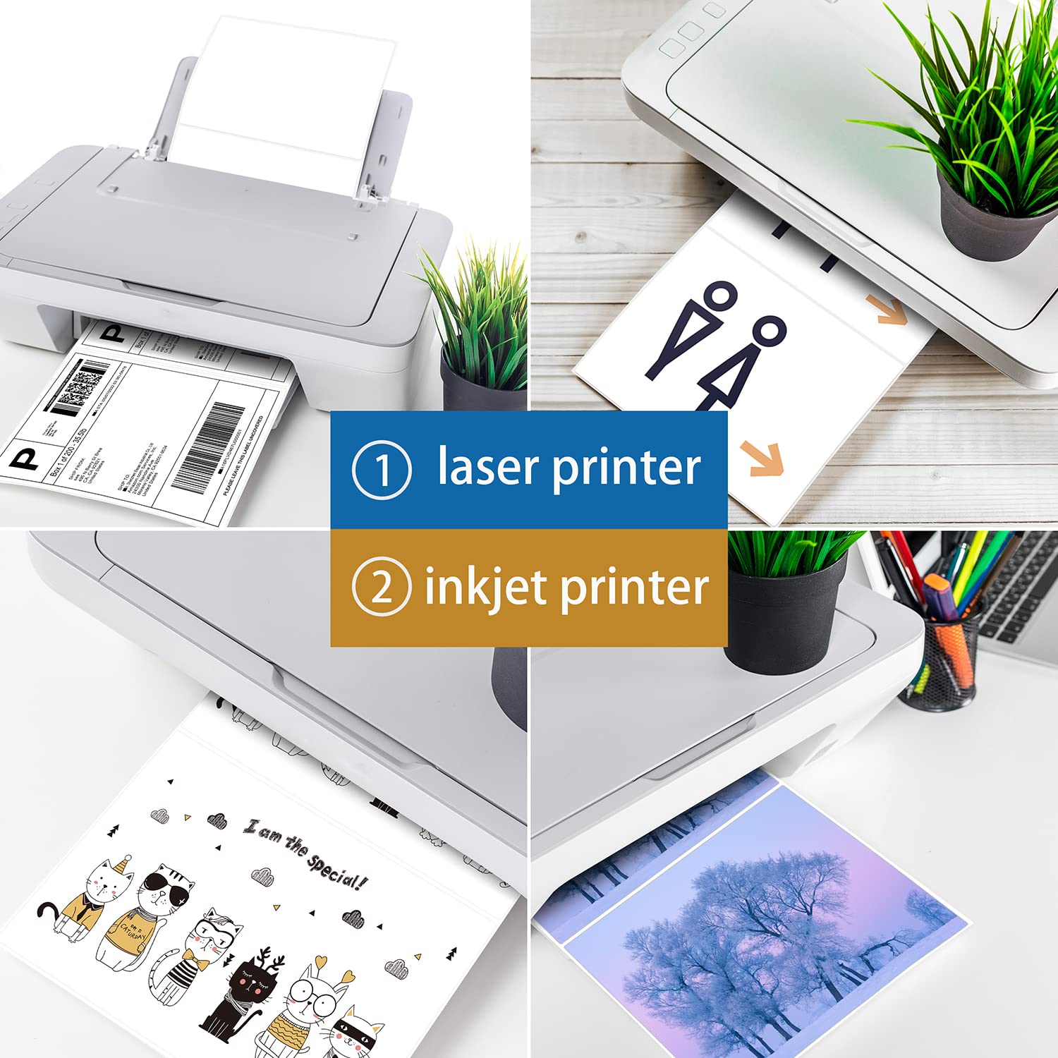 Snapklik.com : 8-1/2"5-1/2" Shipping Labels 100 Labels Sticker Paper ...