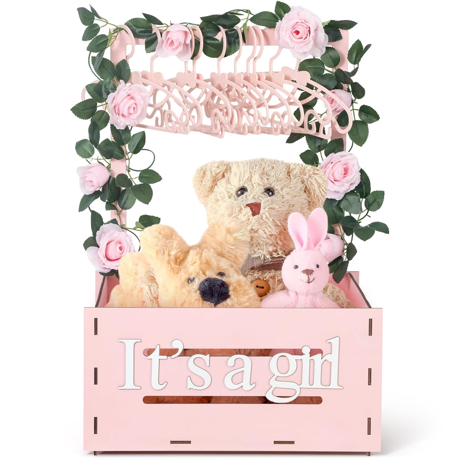 Amazon.com : Anglechic Wooden Baby Shower Crate Closet with Handle ...