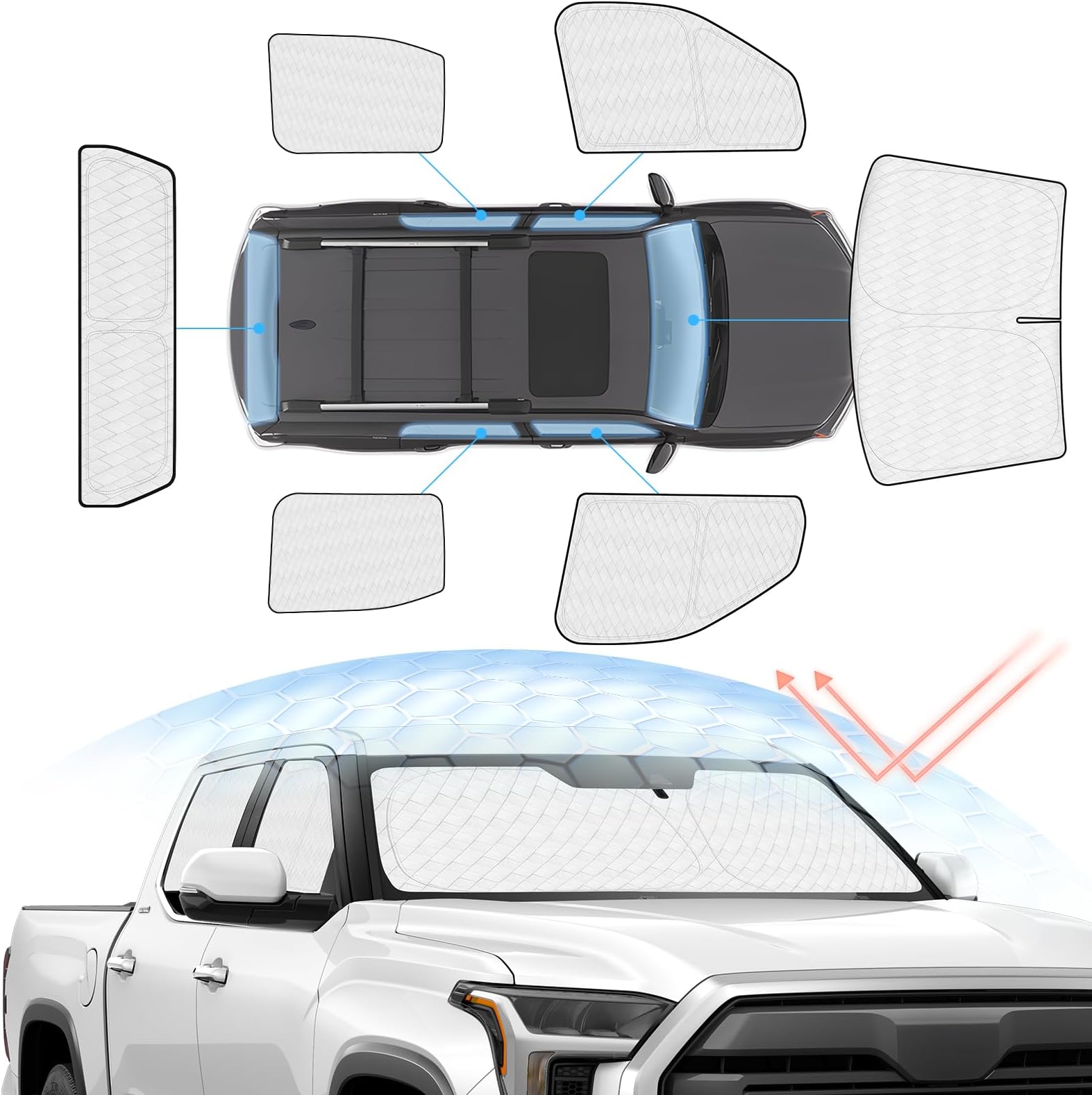 Amazon.com: Sunsdrew Windshield Sun Shade for Toyota Tundra 2022-2025 ...
