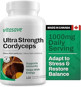 Vitasave 1000mg Cordyceps Mushroom Supplement for Energy Support