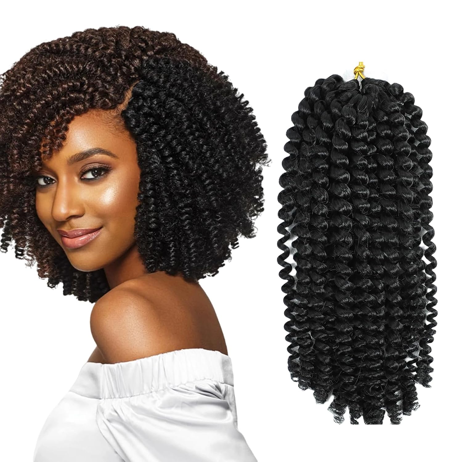 Amazon.com : 14 Inch Afro Kinky Curly Crochet Hair Extensions Marlybob ...