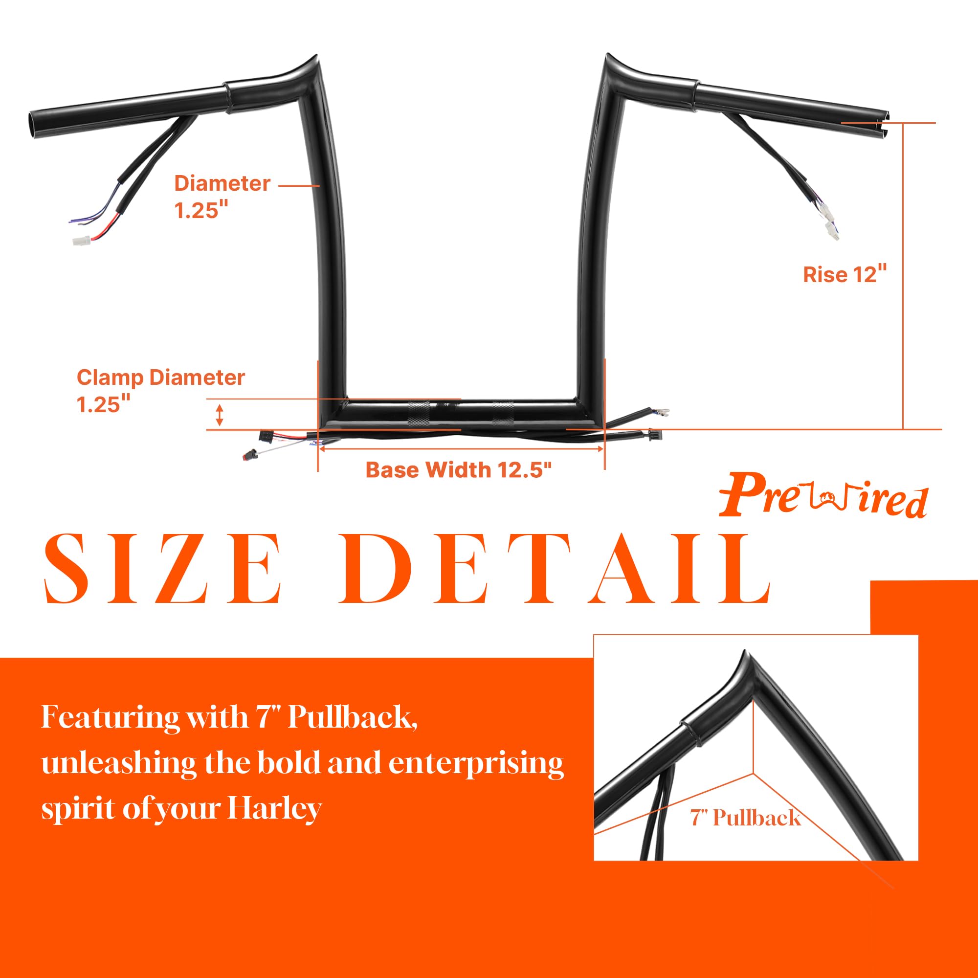 Snapklik.com : Prewired 12 Inch Softail Mercenary Handlebars Ape ...