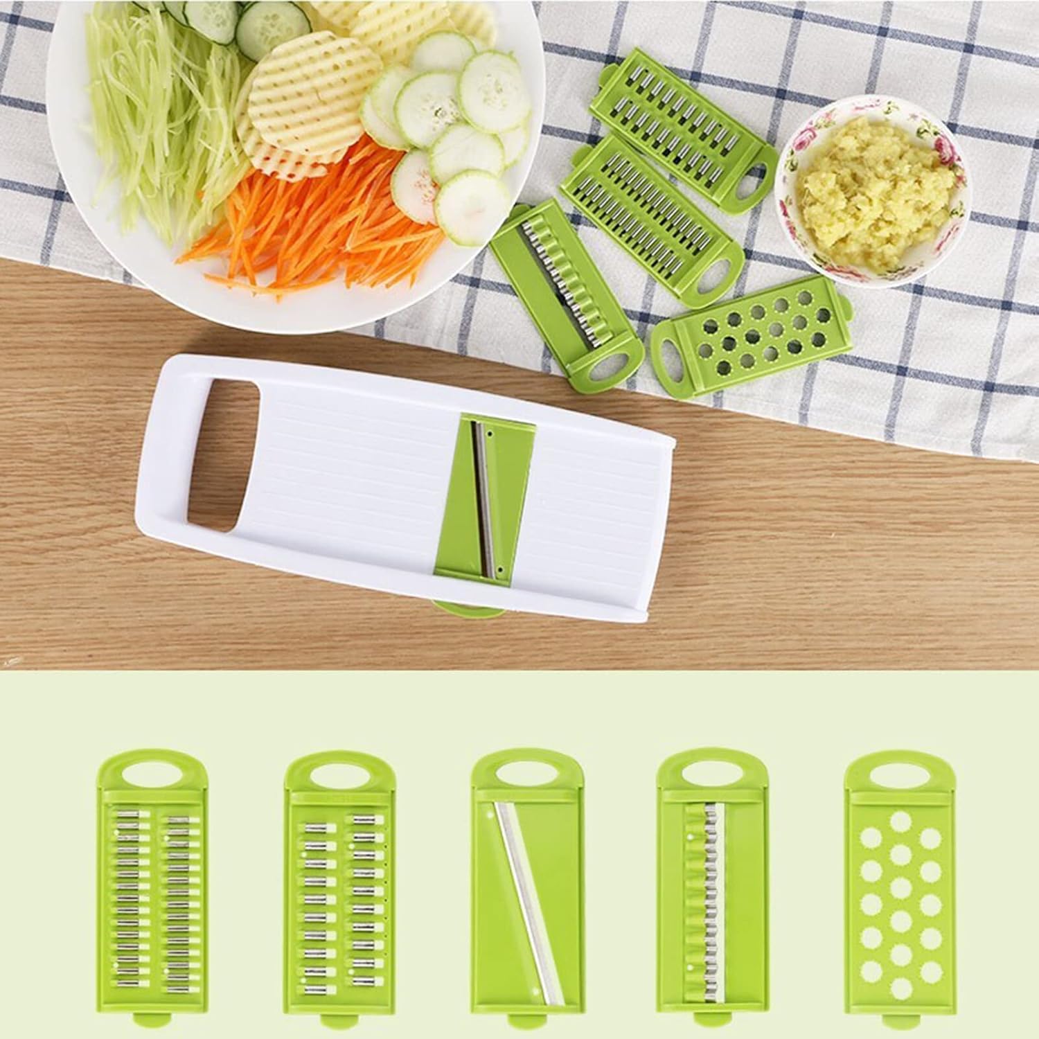Amazon.com: Yuehuam 5 in 1 Mandoline Slicer for Kitchen, Vegetable ...