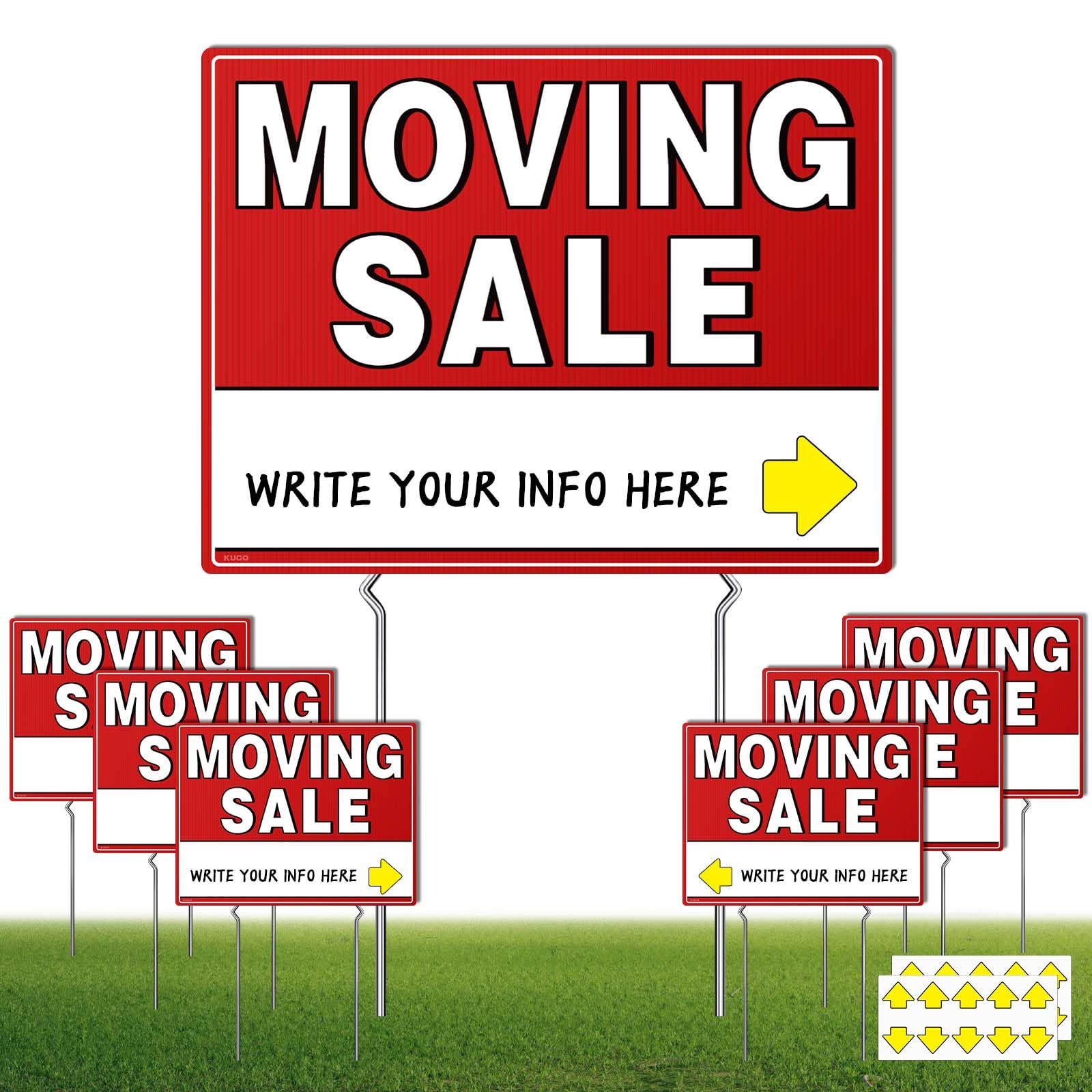 Amazon.com: 7Pcs Moving Sale Signs, 17" x 13" ，Moving Sale Signs with ...