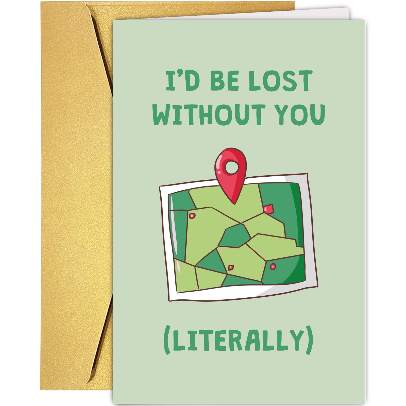 Amazon.com : Supoeguk Funny Map Pun Anniversary Card for Husband Wife ...