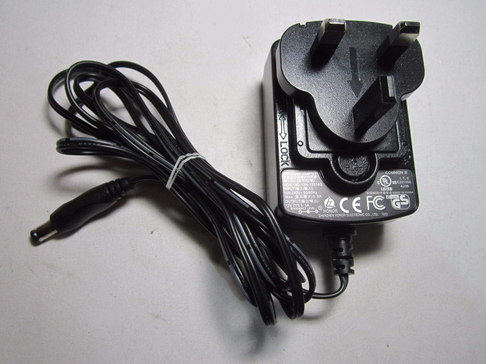 Security-01 AC to DC 12V 1.5A Power Adapter Supply, Plug UK 5.5mm x 2 ...