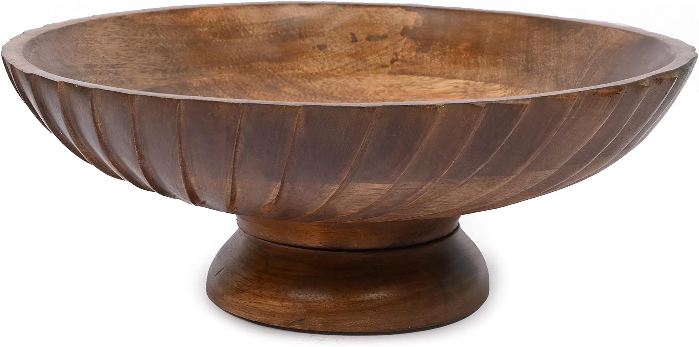 Amazon.com | Tapeera Wooden Salad Bowl Large Serving - Hand Carved ...