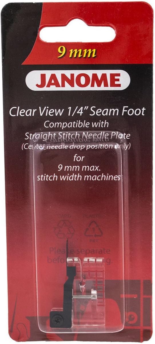 Amazon.com: Janome 1/4" Ruler Foot for High Shank Models (9mm or 7mm ...