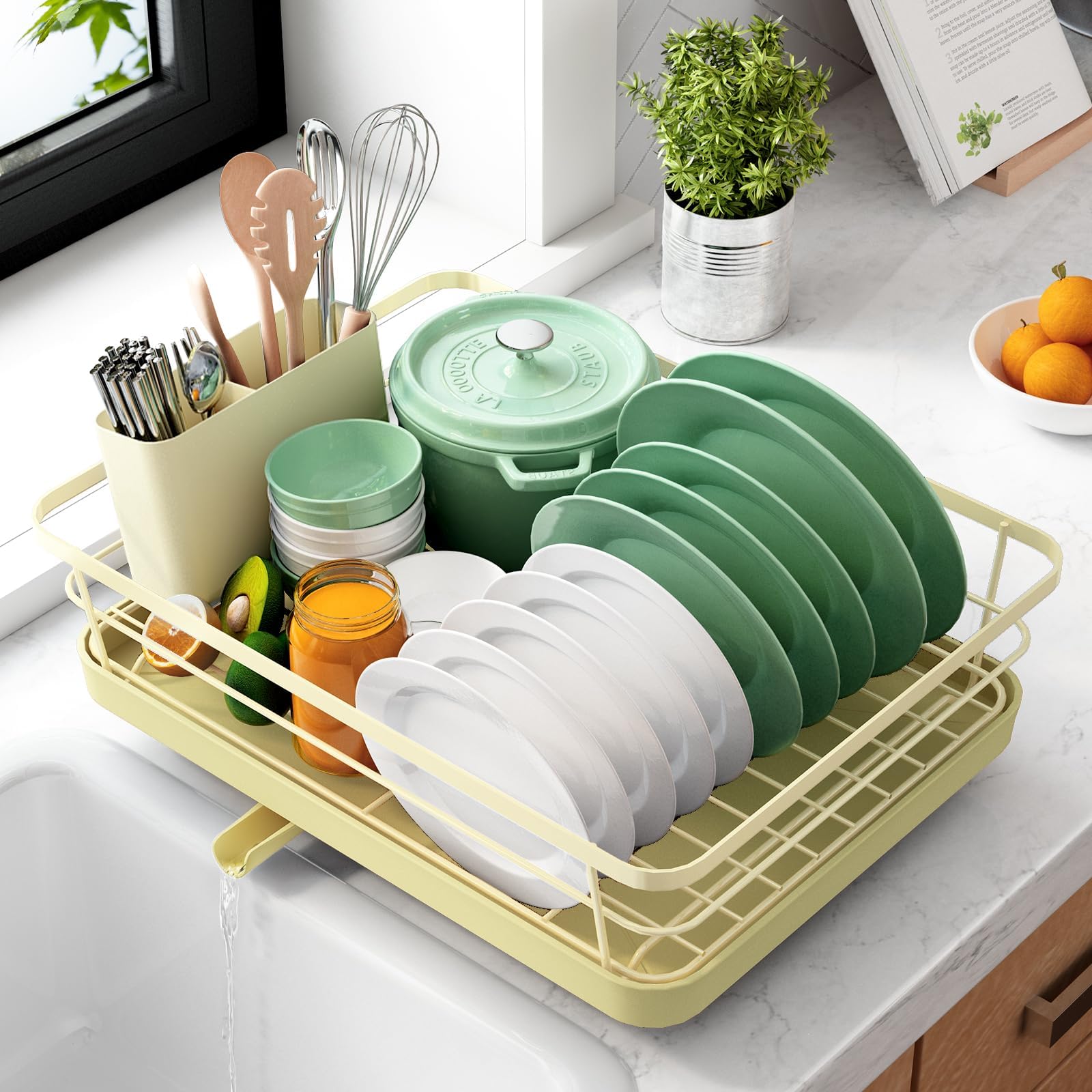 Amazon.com: Kitsure Dish Drying Rack- Space-Saving Dish Rack, Dish ...