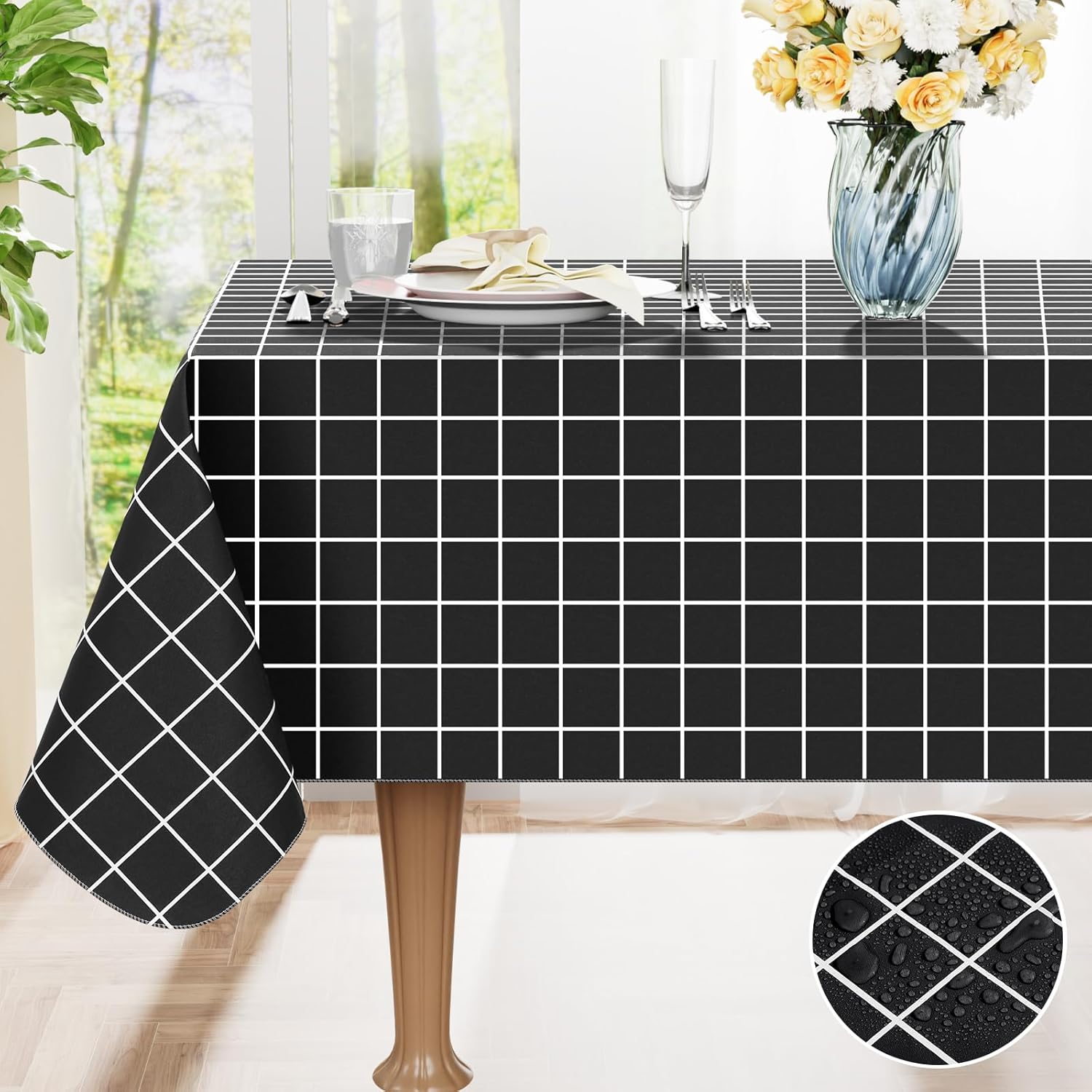 Amazon.com: Spotjoy Rectangle Table Cloth, Waterproof Vinyl Tablecloths ...