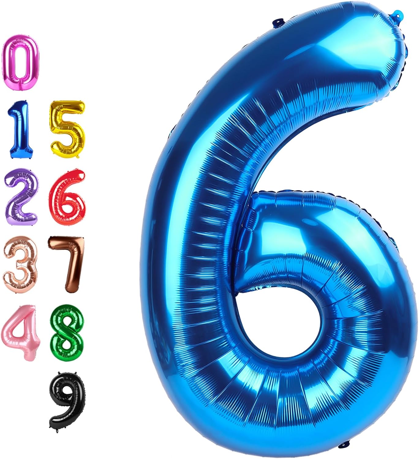 Amazon.com: Dark Blue Number 6 Balloon Balloons, Happy Birthday ...