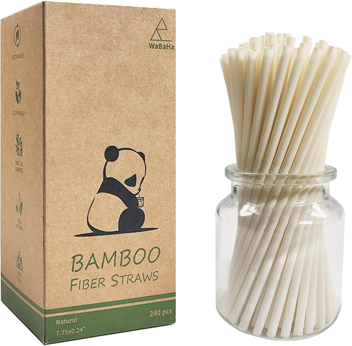 Amazon.com: EcoCycle Biodegradable Disposable Bamboo Fiber Straws ...
