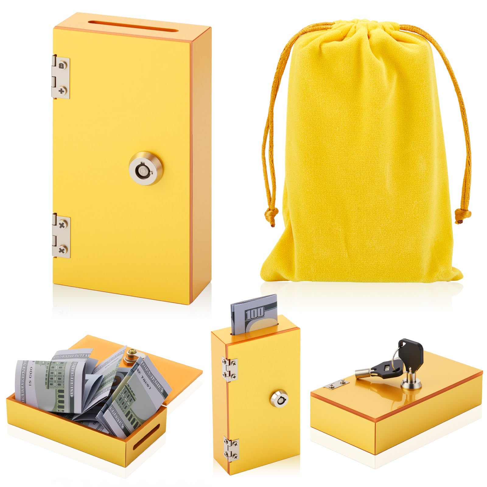 Snapklik.com : CroBlissful 1 Pack Gold Acrylic Money Bank Box For ...