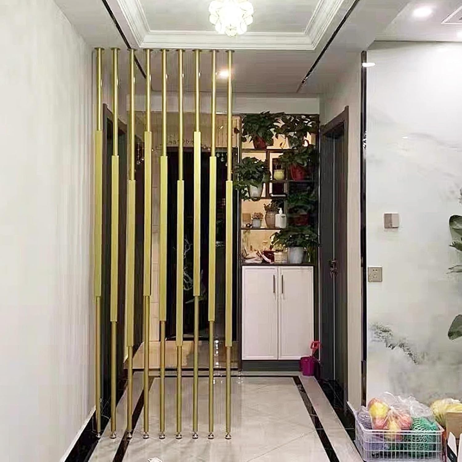 Wall Partition Column Metal Slats | Freestanding Room Divider for ...
