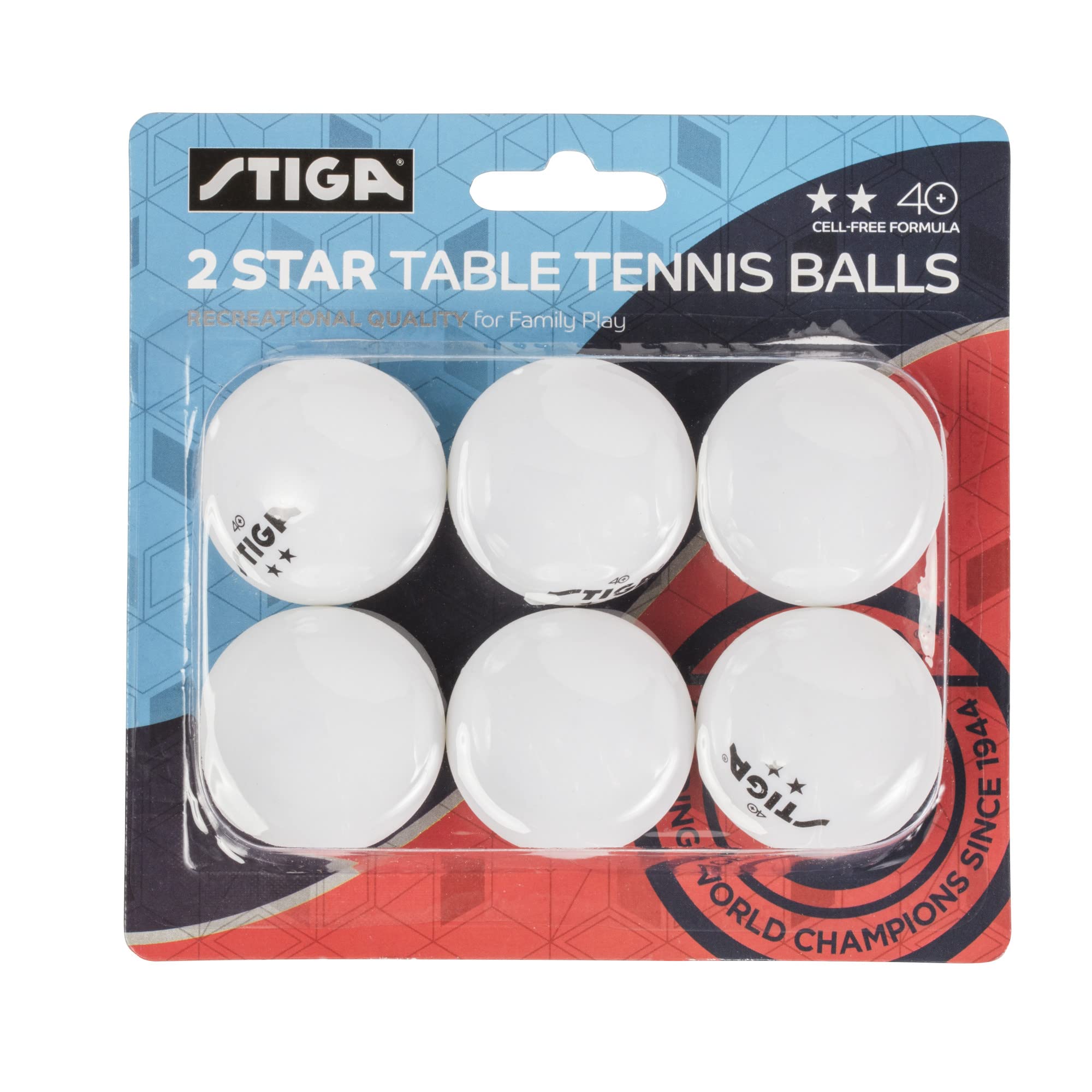 Snapklik.com : STIGA 6 Pack 2-Star Ping Pong Balls - ITTF Regulation ...