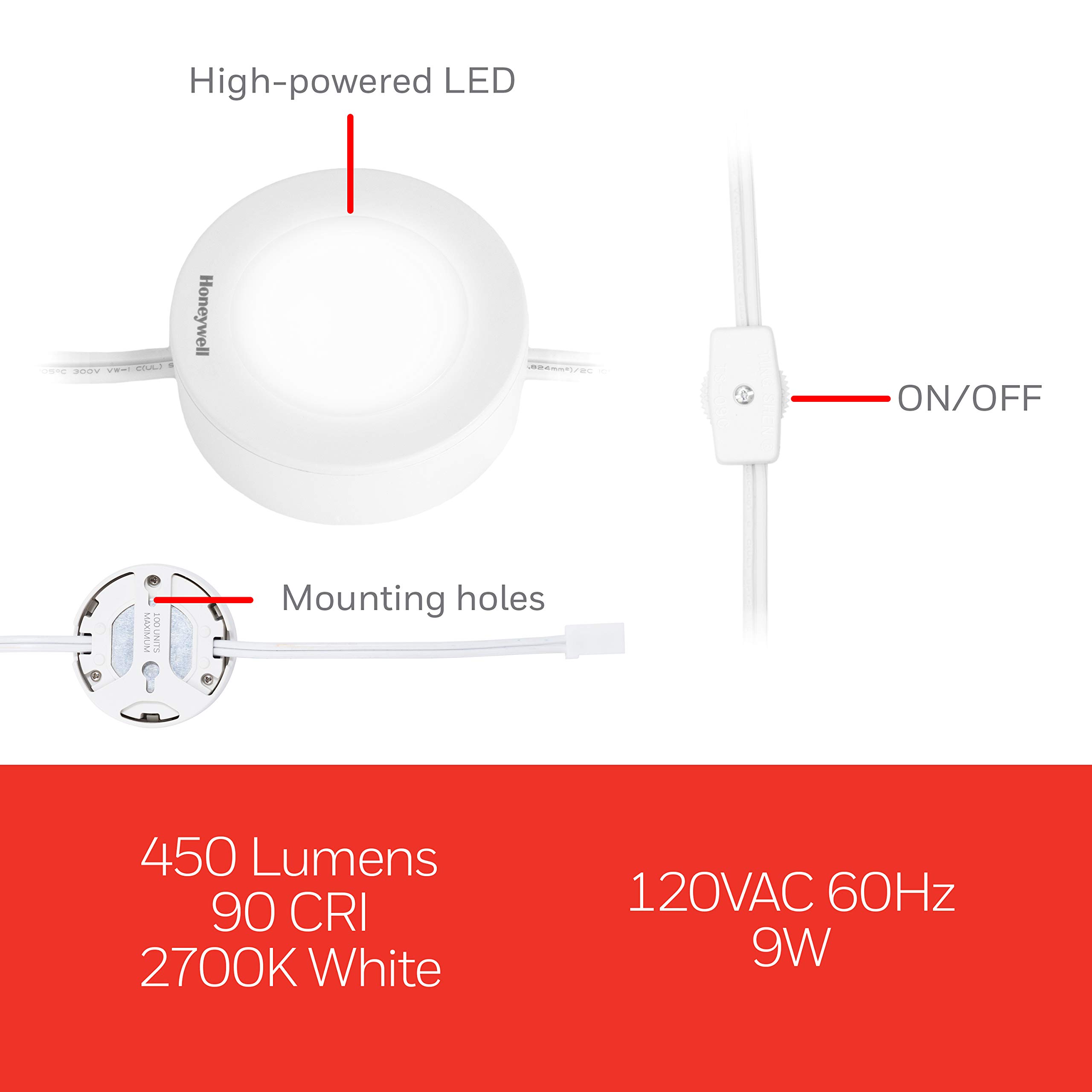 Snapklik.com : Linkable Recessed Puck Lights, 3 Pucks, LED Puck, 150 ...