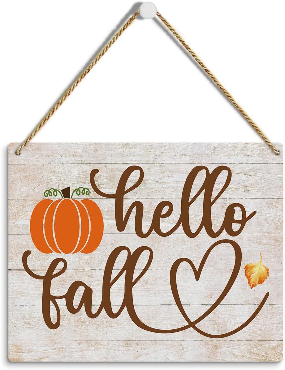 Amazon.com: MIGUMUTU Rustic Farmhouse Fall Signs Door Wall Hanging ...