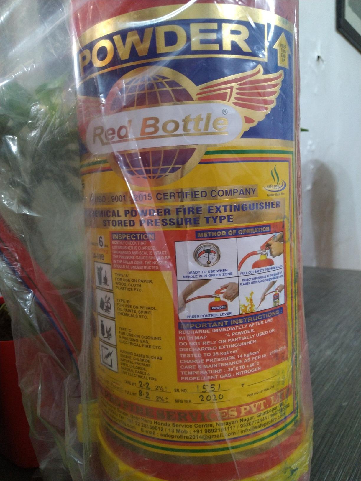 Safepro ABC Dry Chemical Powder Fire Extinguisher, 6 Kg : Amazon.in ...