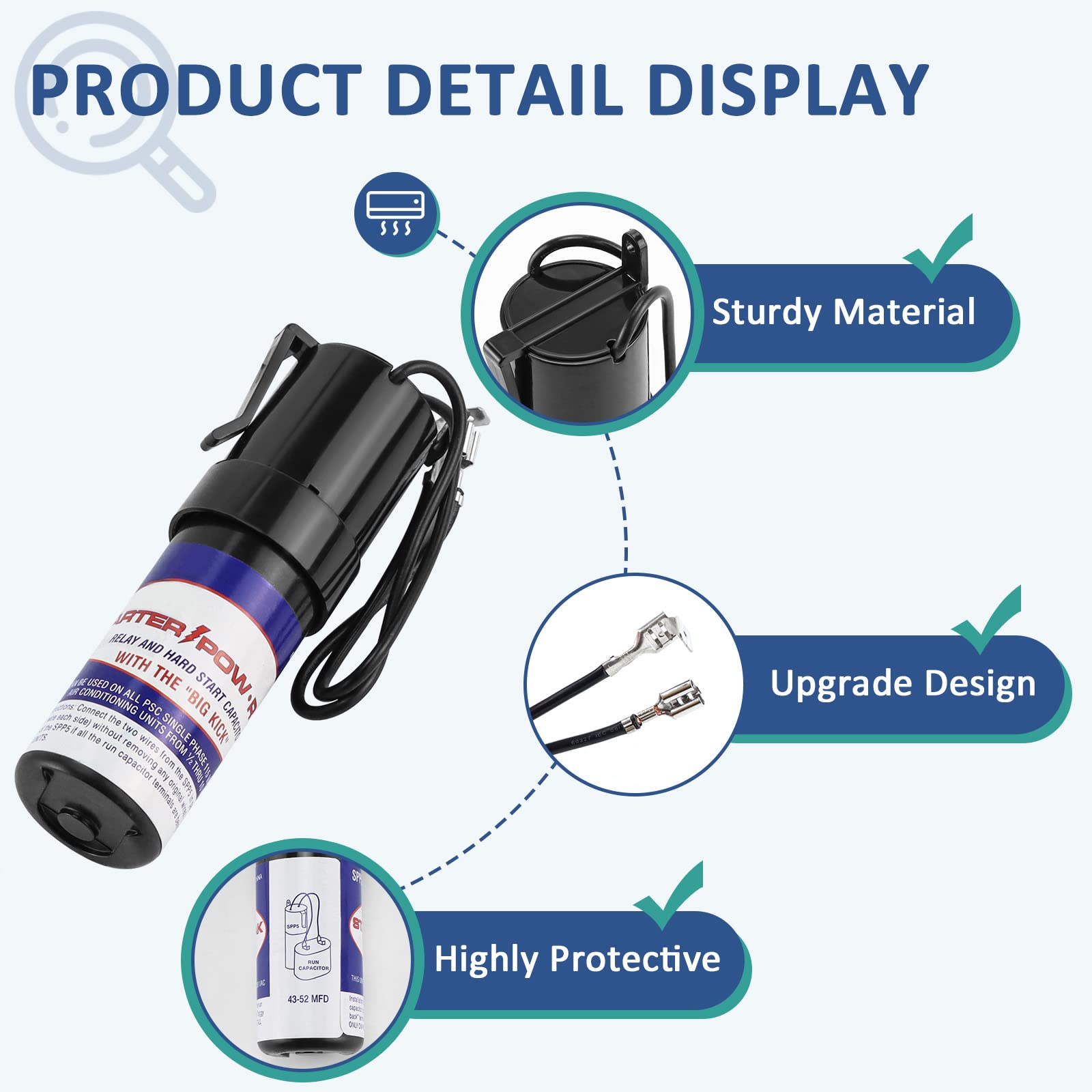 Snapklik.com : SPP5 Hard Start Capacitor For Air Conditioner,Increases ...