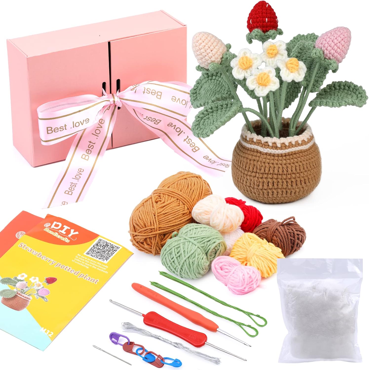 Amazon.com: Mnuizu Crochet Kit for Beginners,Crochet Kits for Adults ...