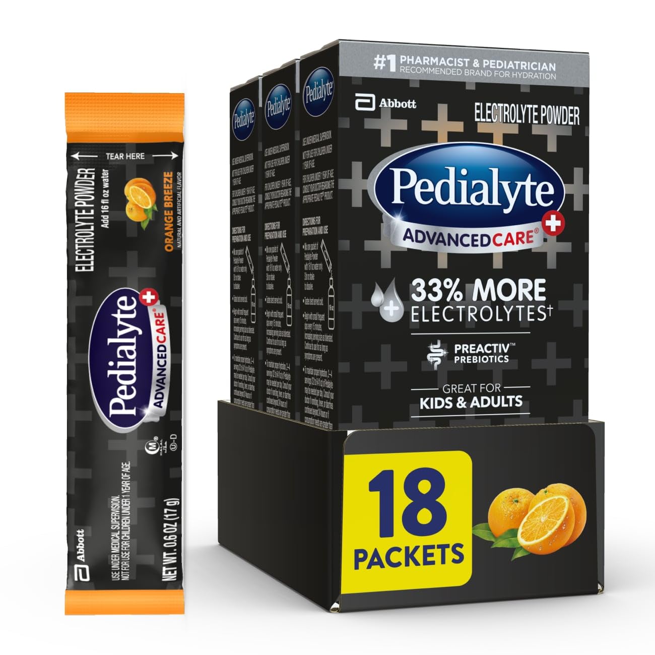 Amazon.com: Pedialyte AdvancedCare Plus Electrolyte Powder, Has 33% ...