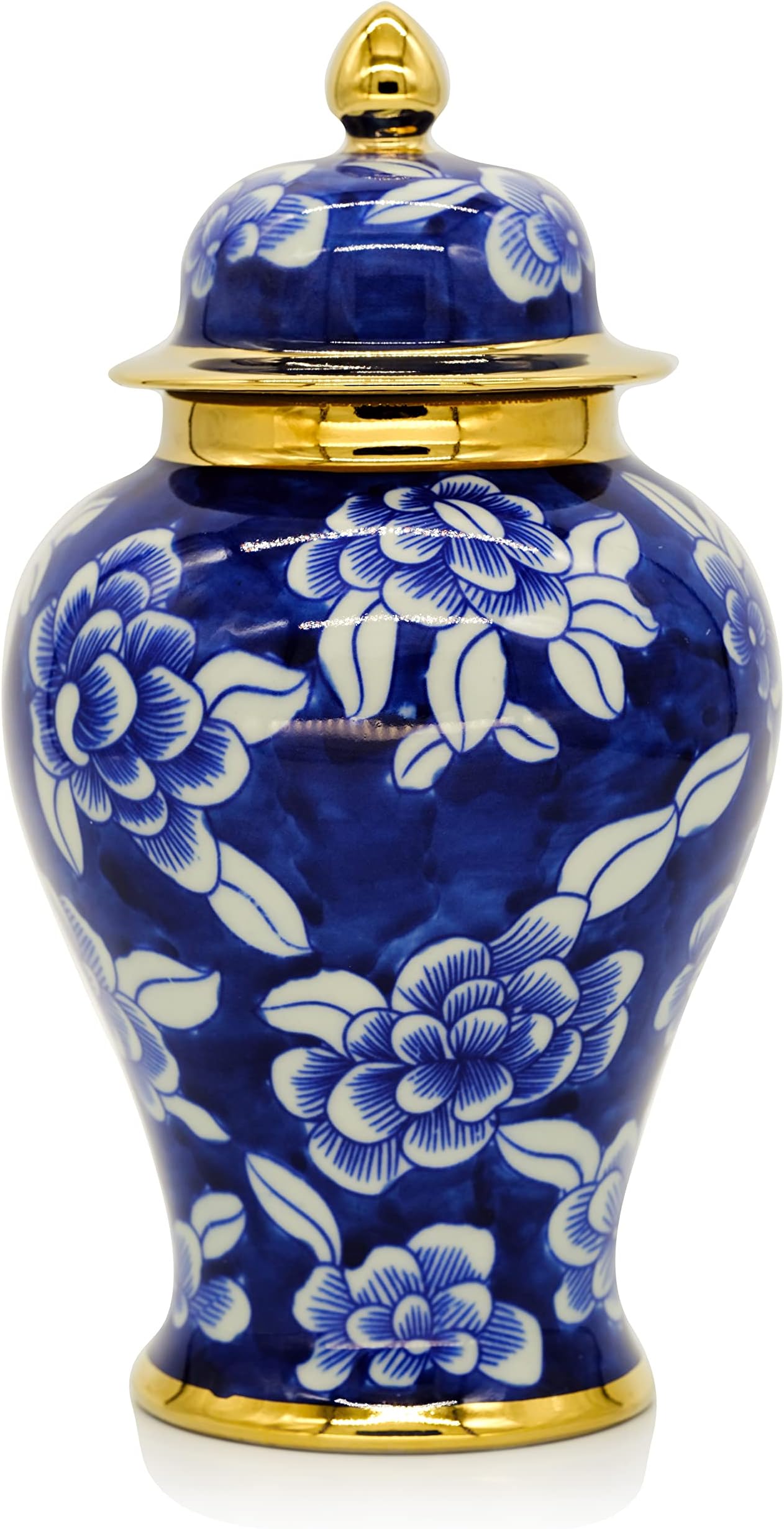 Decorative Blue and White Ceramic Ginger Jar with Lid : Amazon.co.uk ...
