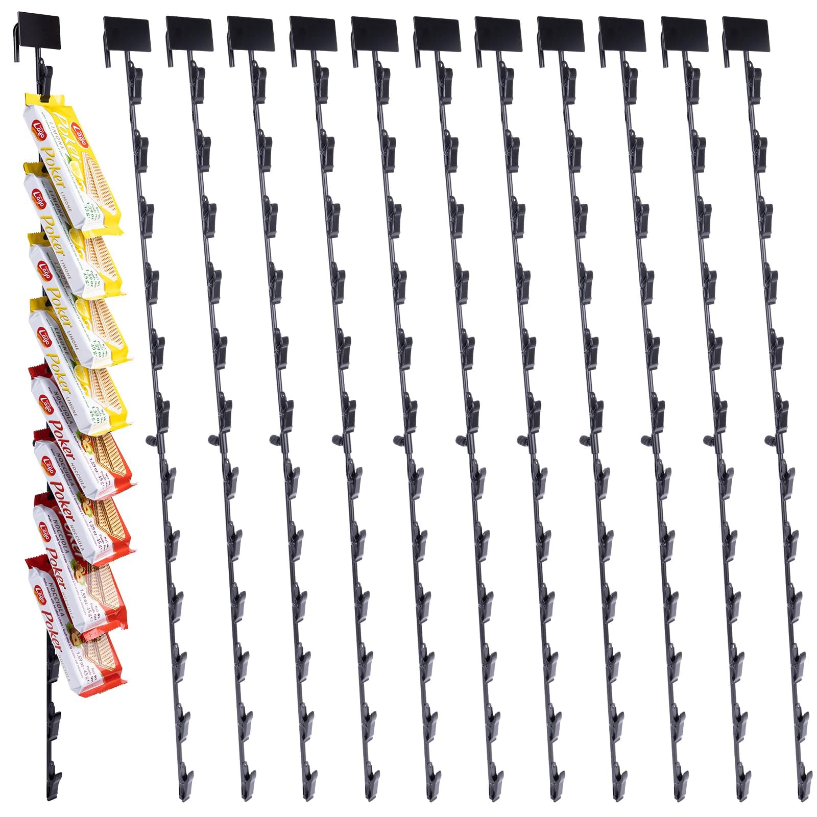 Amazon.com: Oleitodh 12Pcs Merchandising Hanging Strips with Hooks, 31 ...
