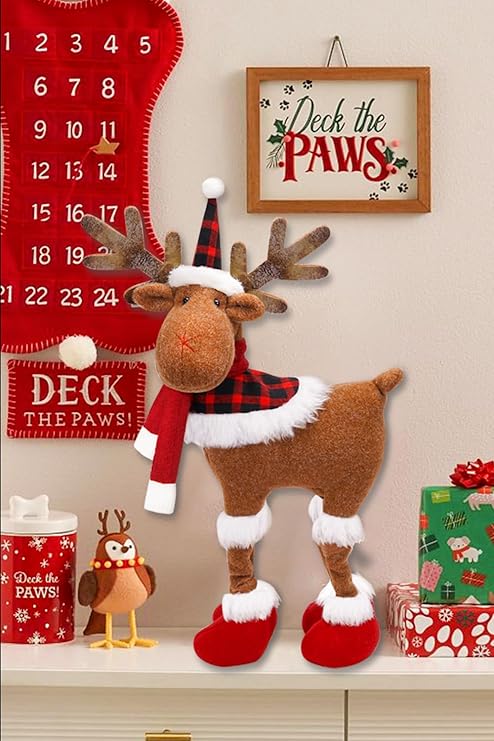 Amazon.com: ALLYORS 20inch Reindeer Christmas Decoration, Standing ...