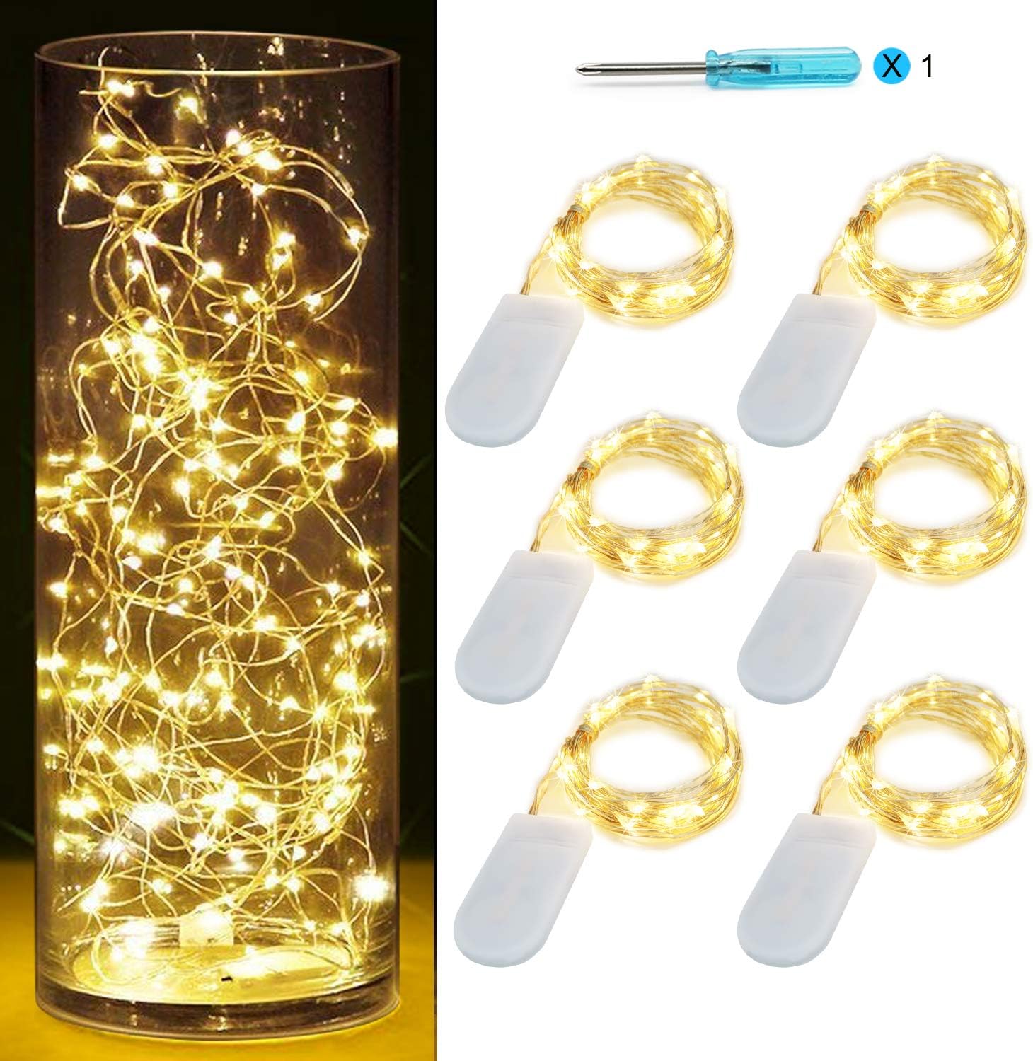 Amazon.com: OakHaomie 6 Pack 10ft(3m) LED Starry String Lights 30 Micro ...